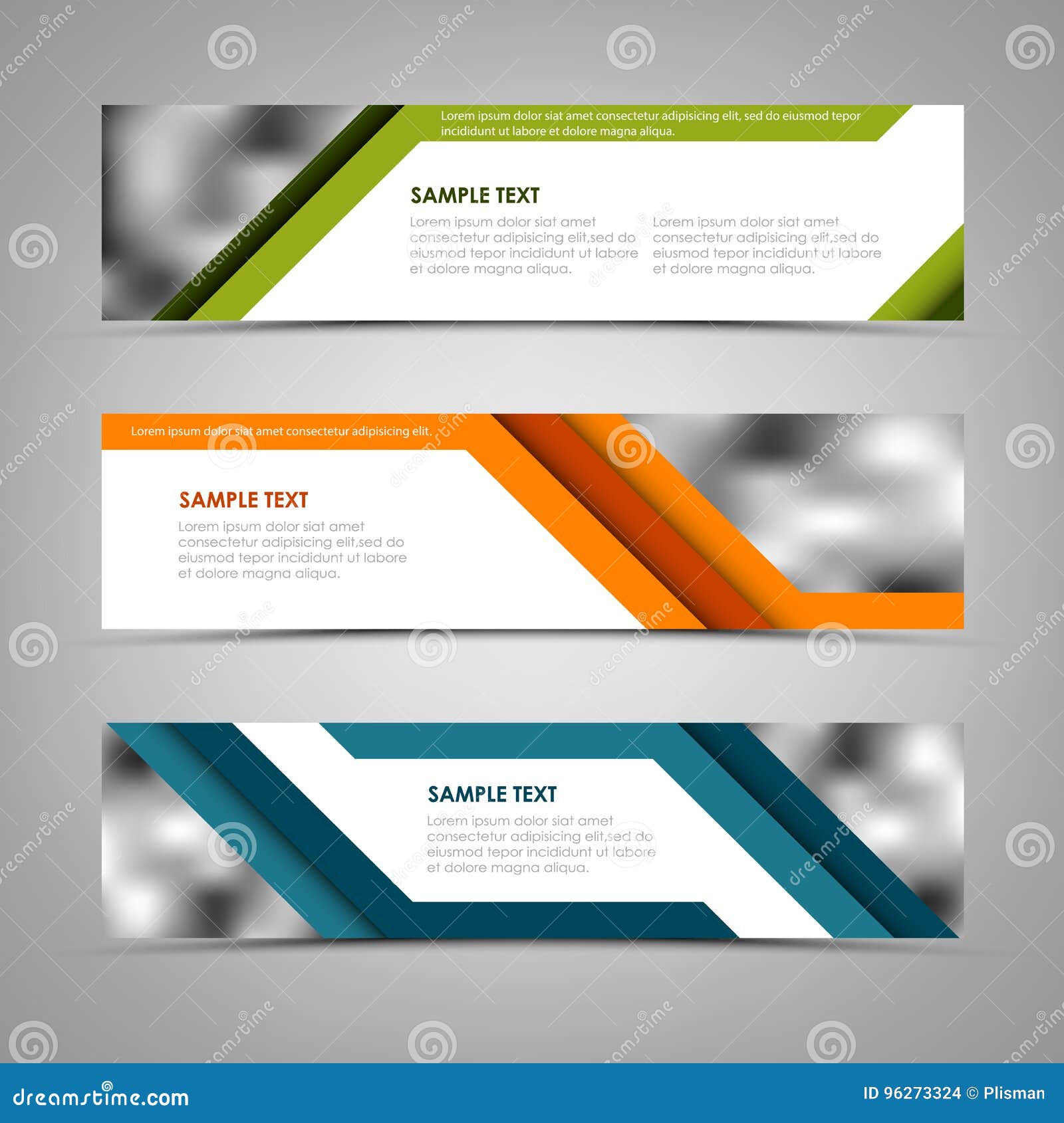 Collection Banners with Abstract Colored Stripes Stock Vector ...