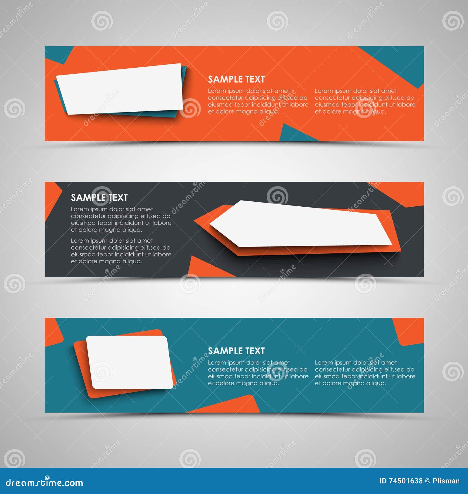 Collection Banners with Abstract Design Pointers Template Stock Vector ...