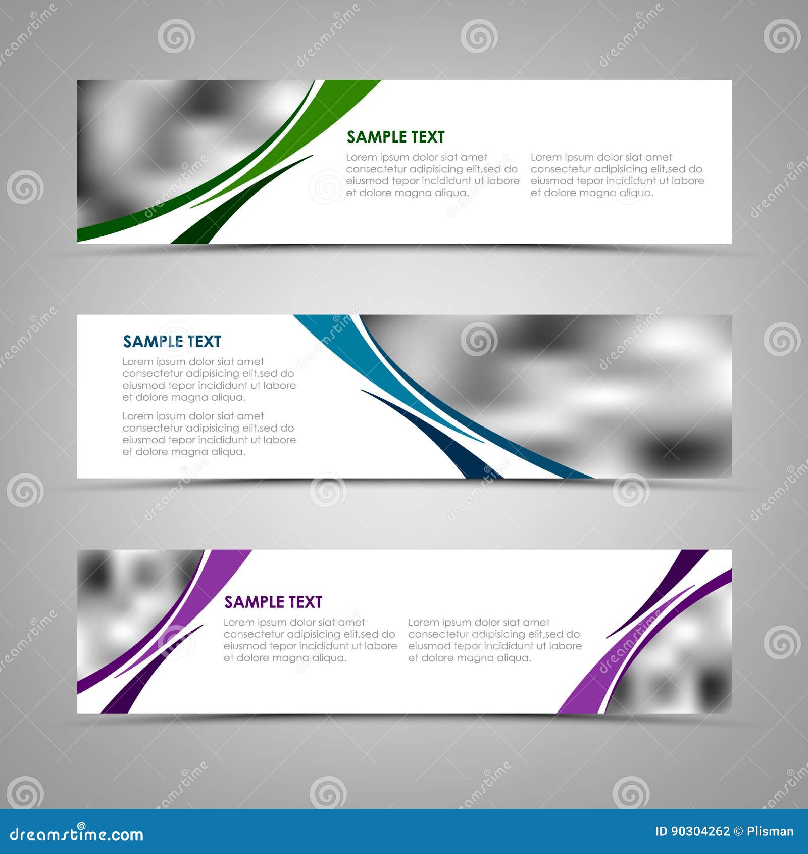 Collection Banners with Color Blending Template Stock Vector ...