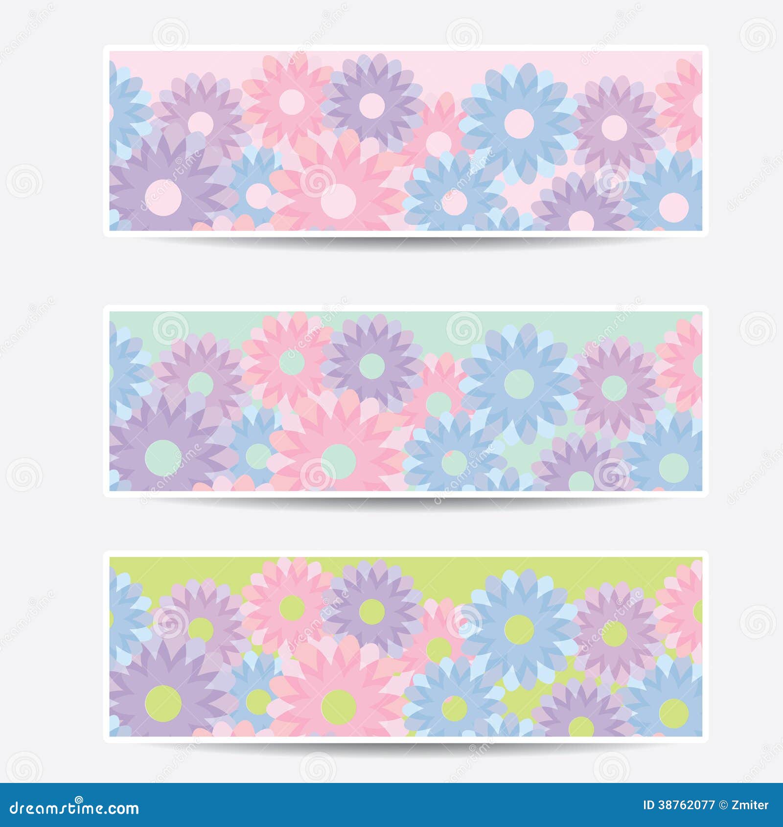 Collection Banners Floral Design Stock Illustration - Illustration of ...