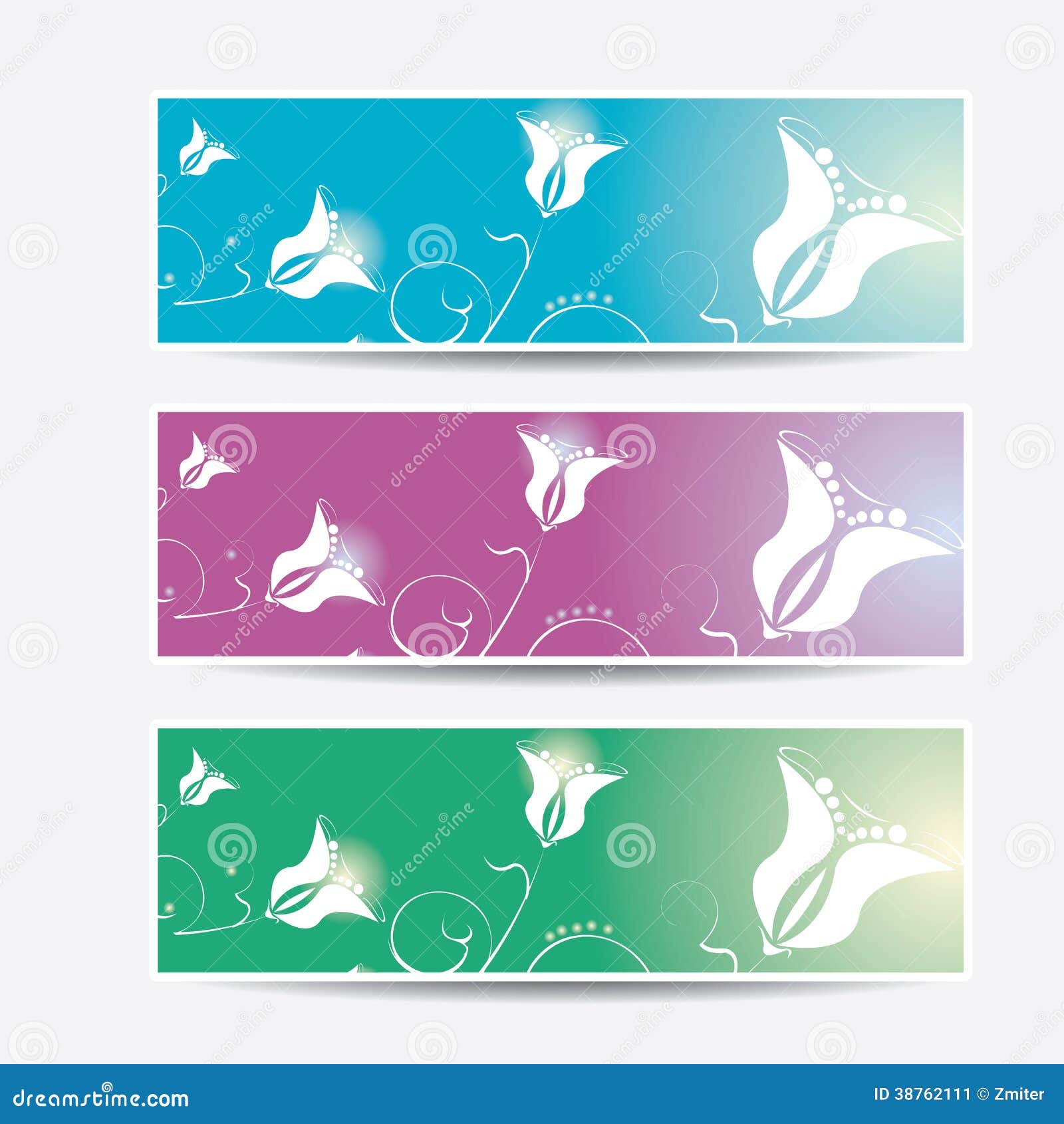 Collection Banners Floral Design Stock Illustration - Illustration of ...