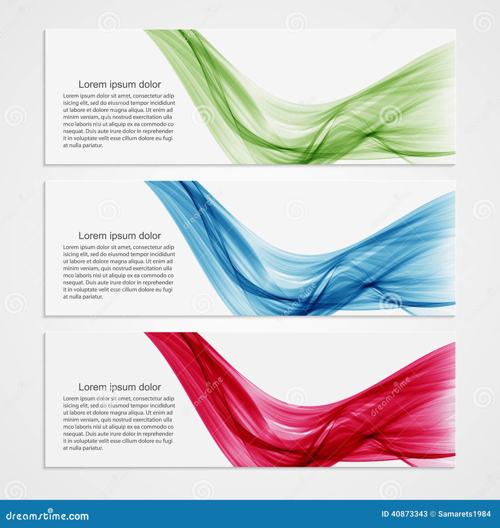 Collection Banners Modern Wave Design. Colorful Background Stock Vector ...