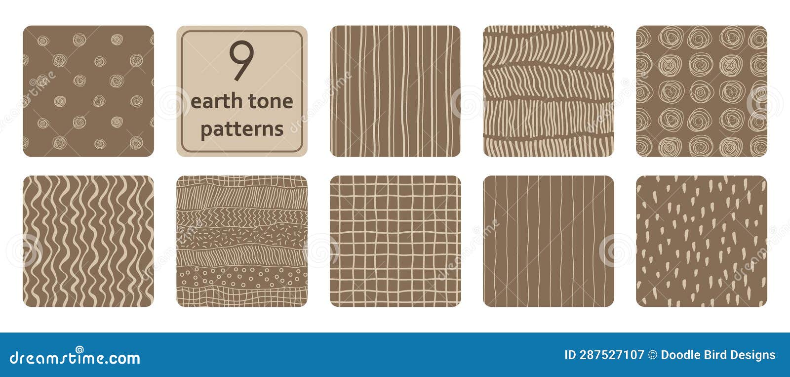 Earth Tone Seamless Textures Collection Stock Vector - Illustration of ...