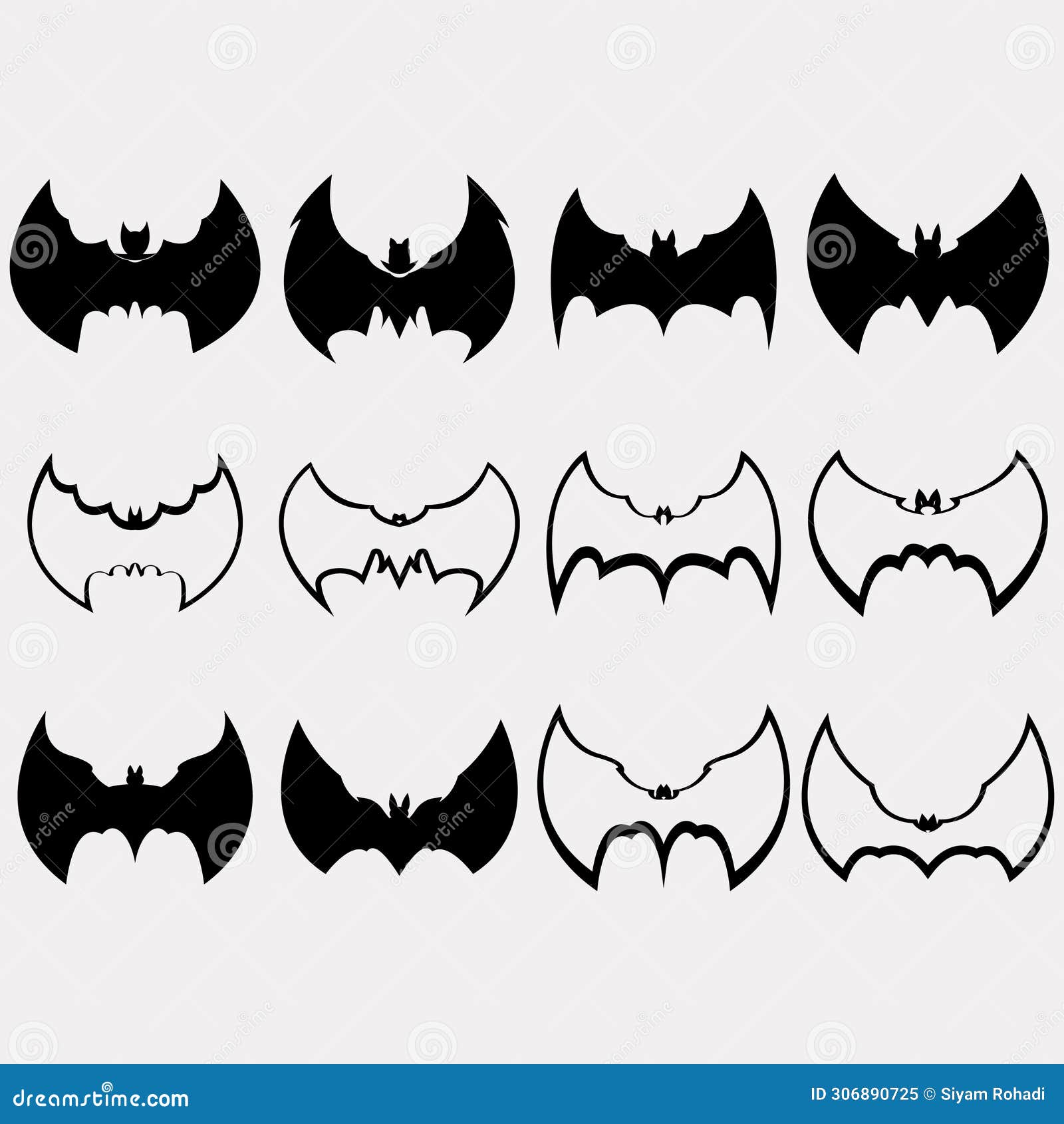 Collection of bat logos stock vector. Illustration of spooky - 306890725