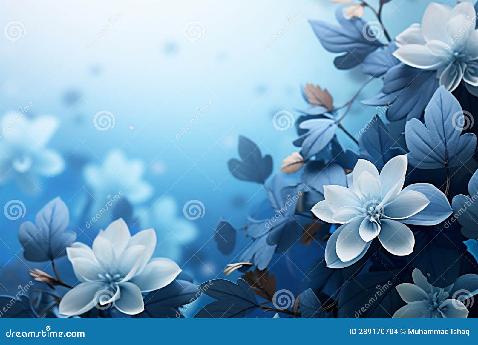 A Collection of Beautiful Blue Flower Backgrounds Stock Illustration ...