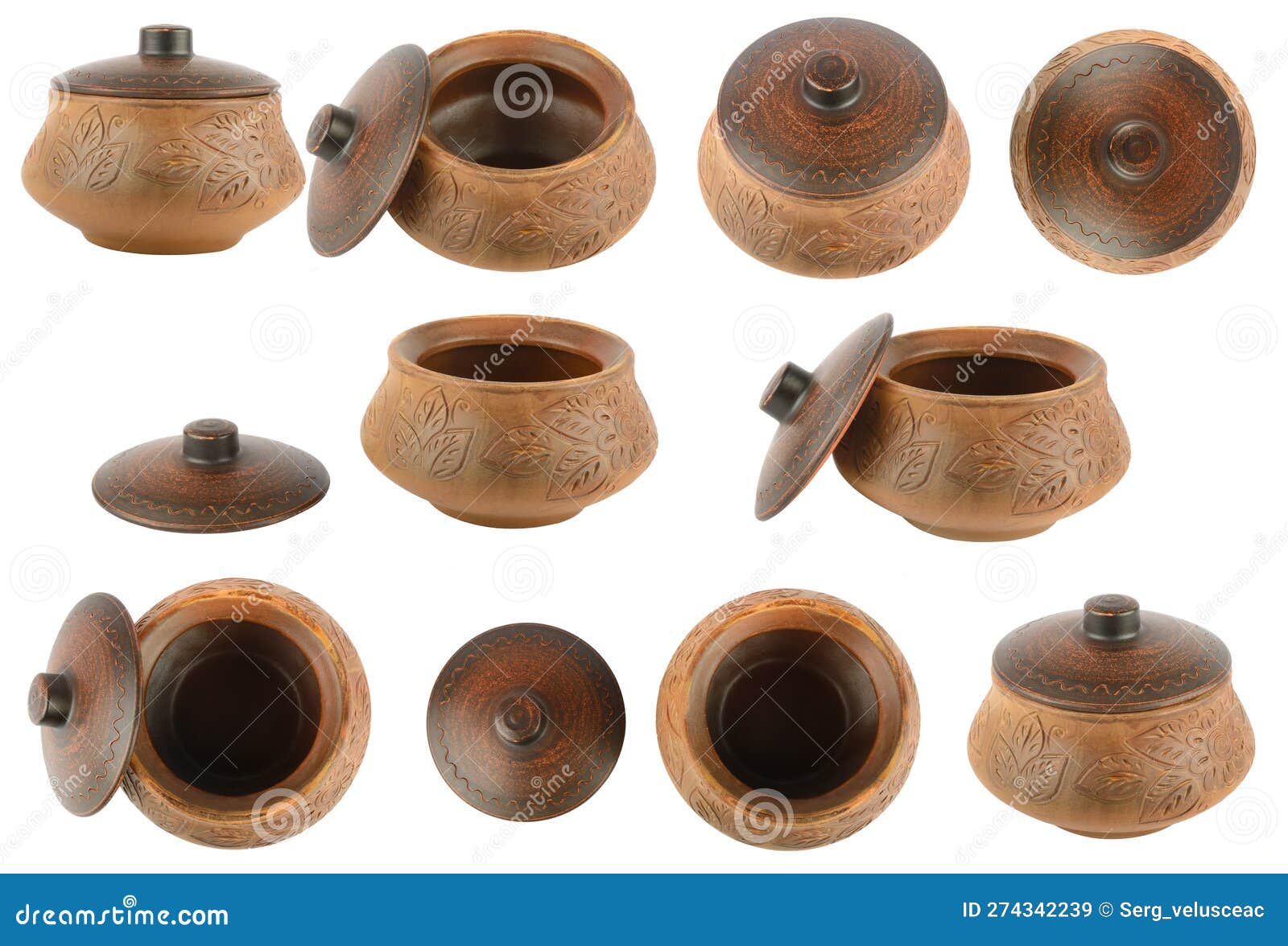 Collection Beautiful Ceramic Pots with Lid from Different Angles ...