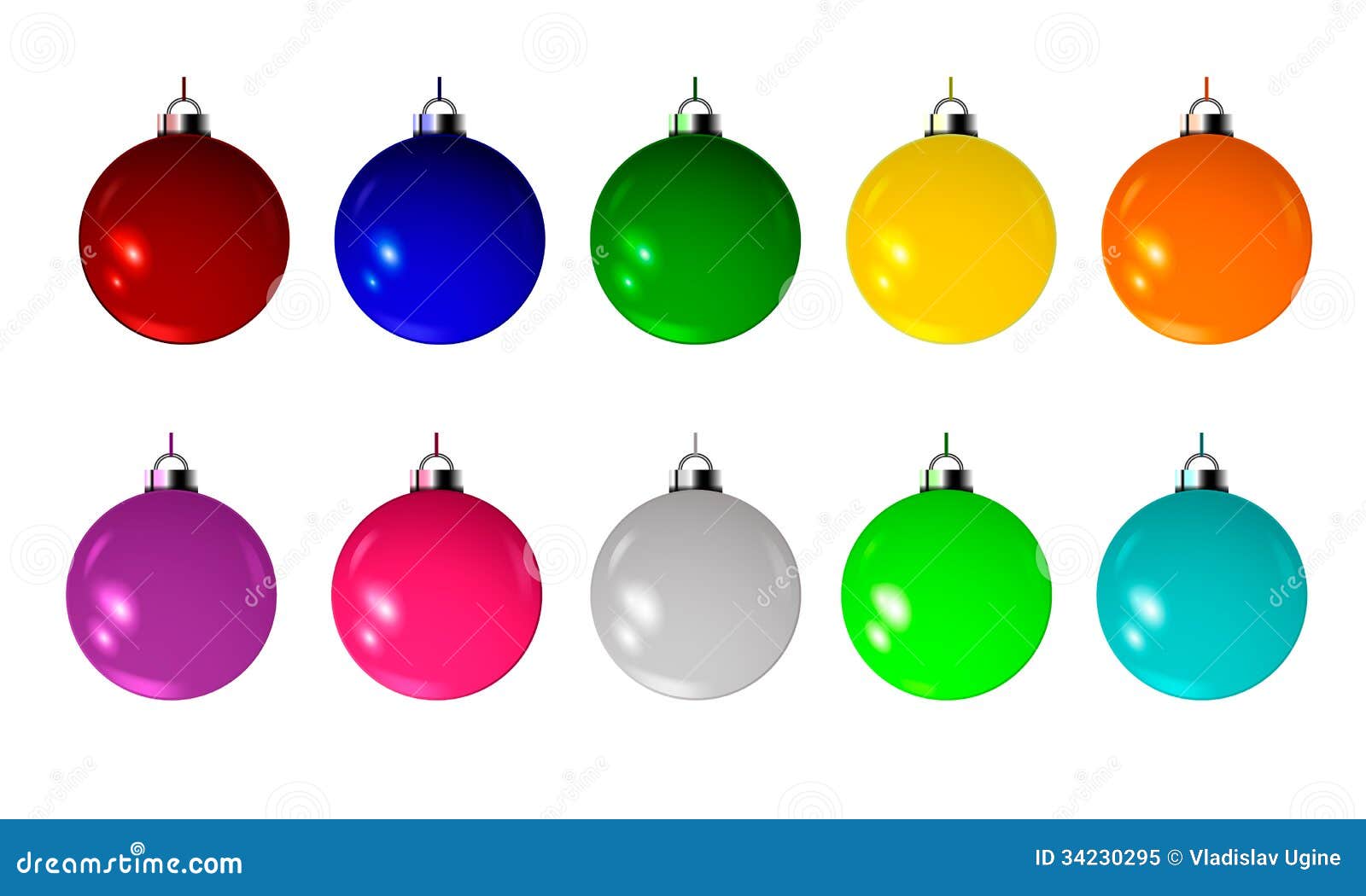Collection of 10 Beautiful Multi-colored Balls, Wi Stock Vector ...