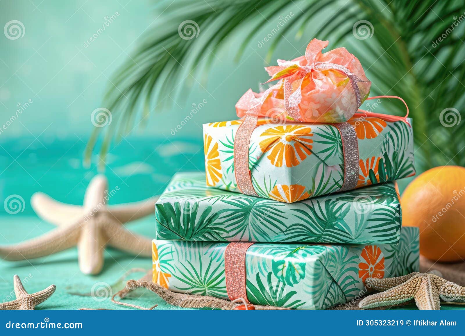 A Collection of Beautifully Wrapped Presents is Neatly Stacked on Top ...