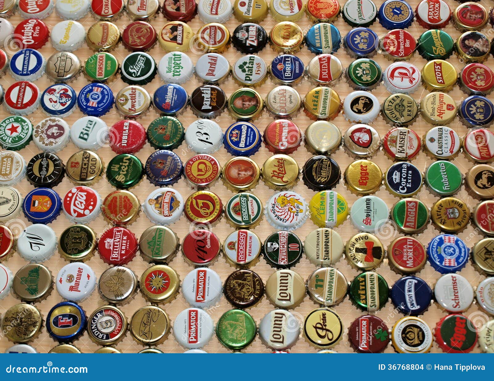 A collection of beer caps editorial stock image. Image of environment ...