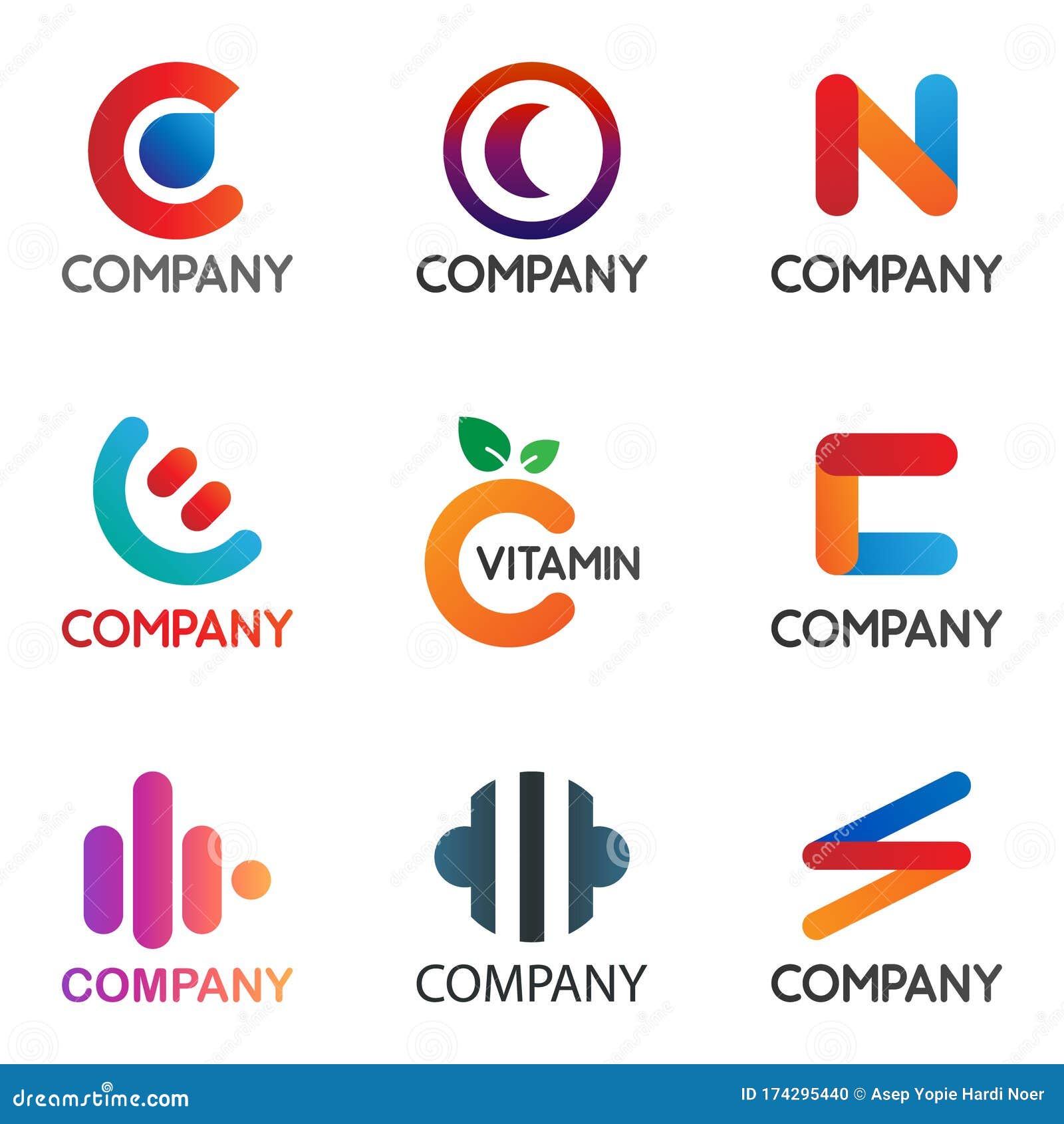Collection of the Best Abstract Logo Flat Design Gradient Templates ...