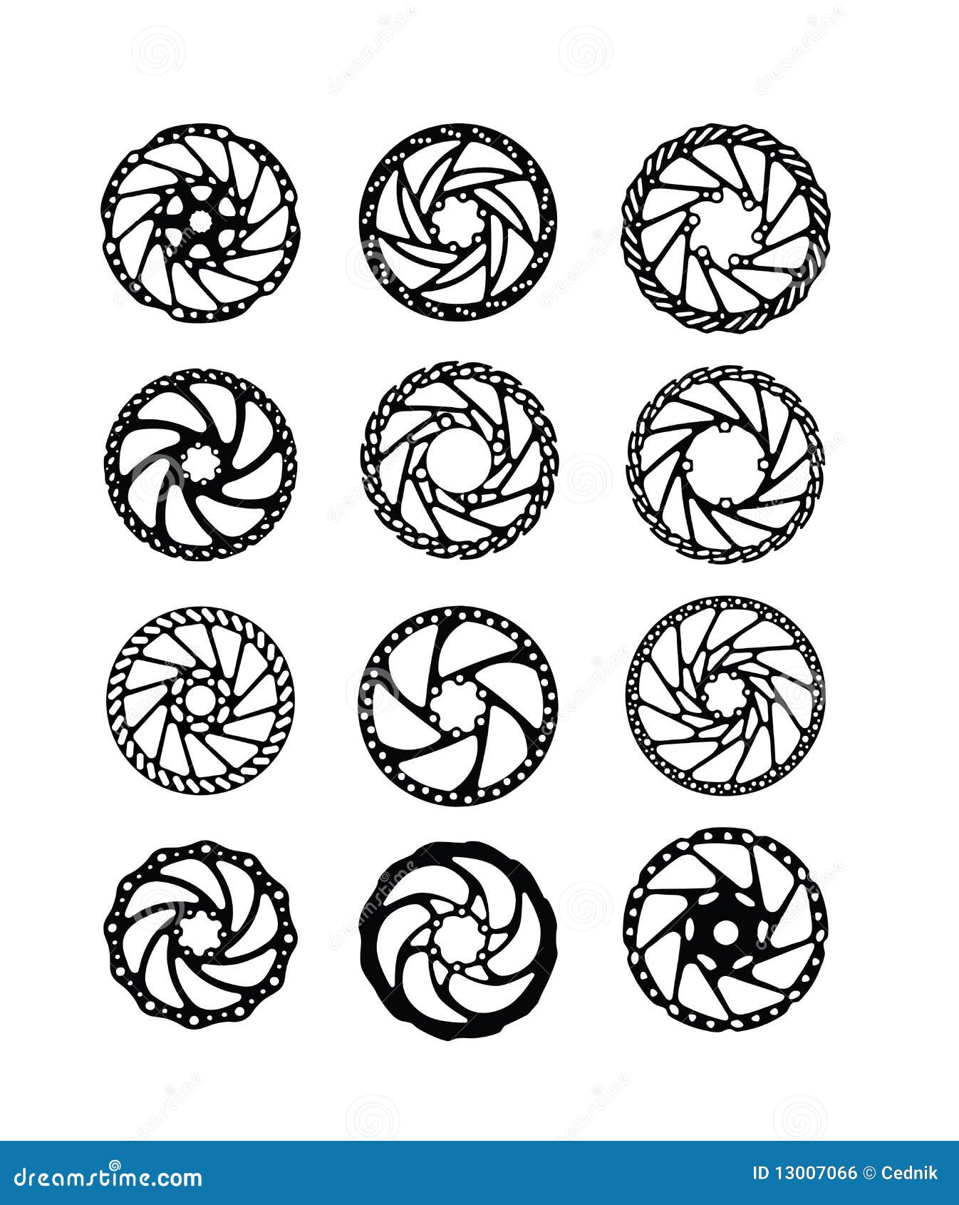 Collection of Bike Disc Rotors Stock Vector - Illustration of brake ...