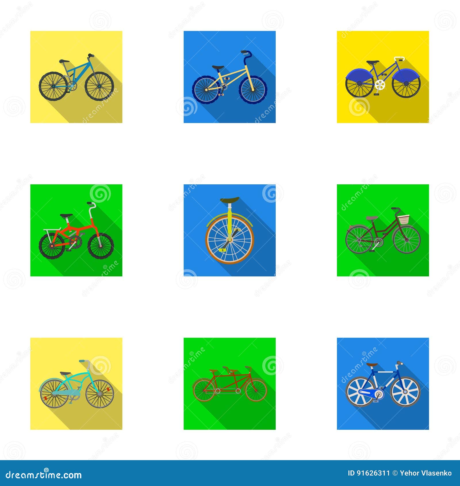 Collection of Bikes with Different Wheels and Frames. Different Bikes ...