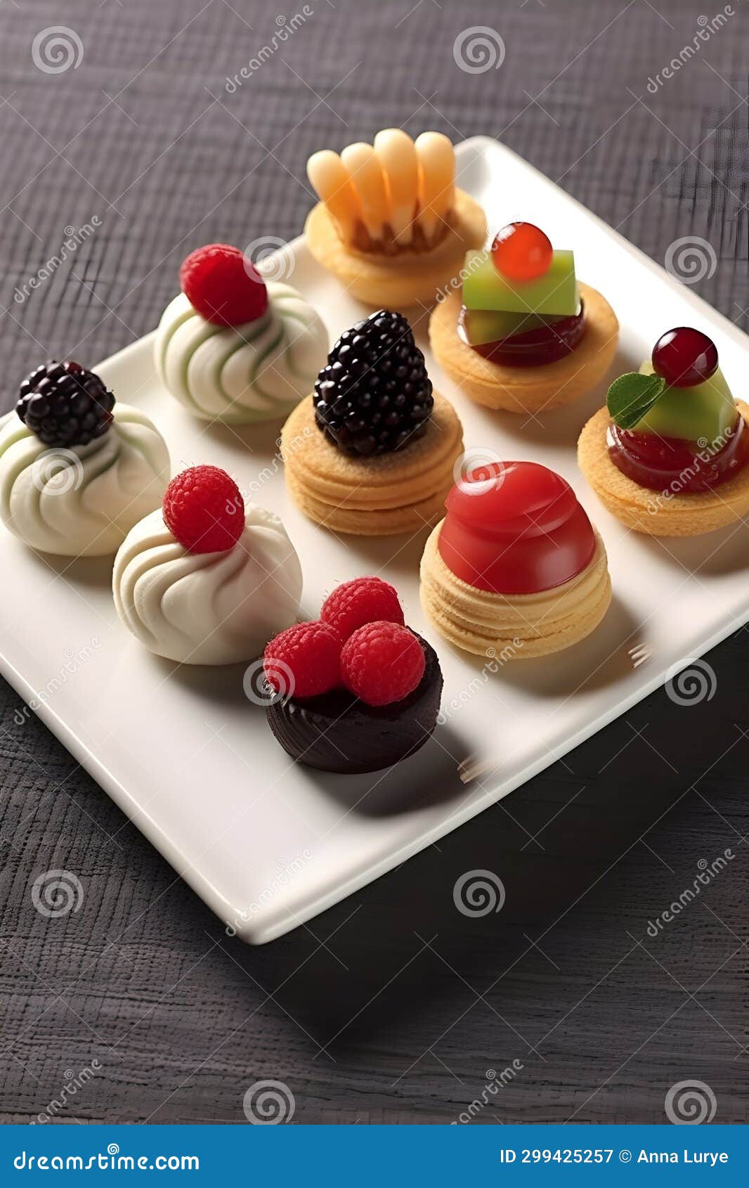 A Collection of Bite-sized Mini Desserts Stock Illustration ...