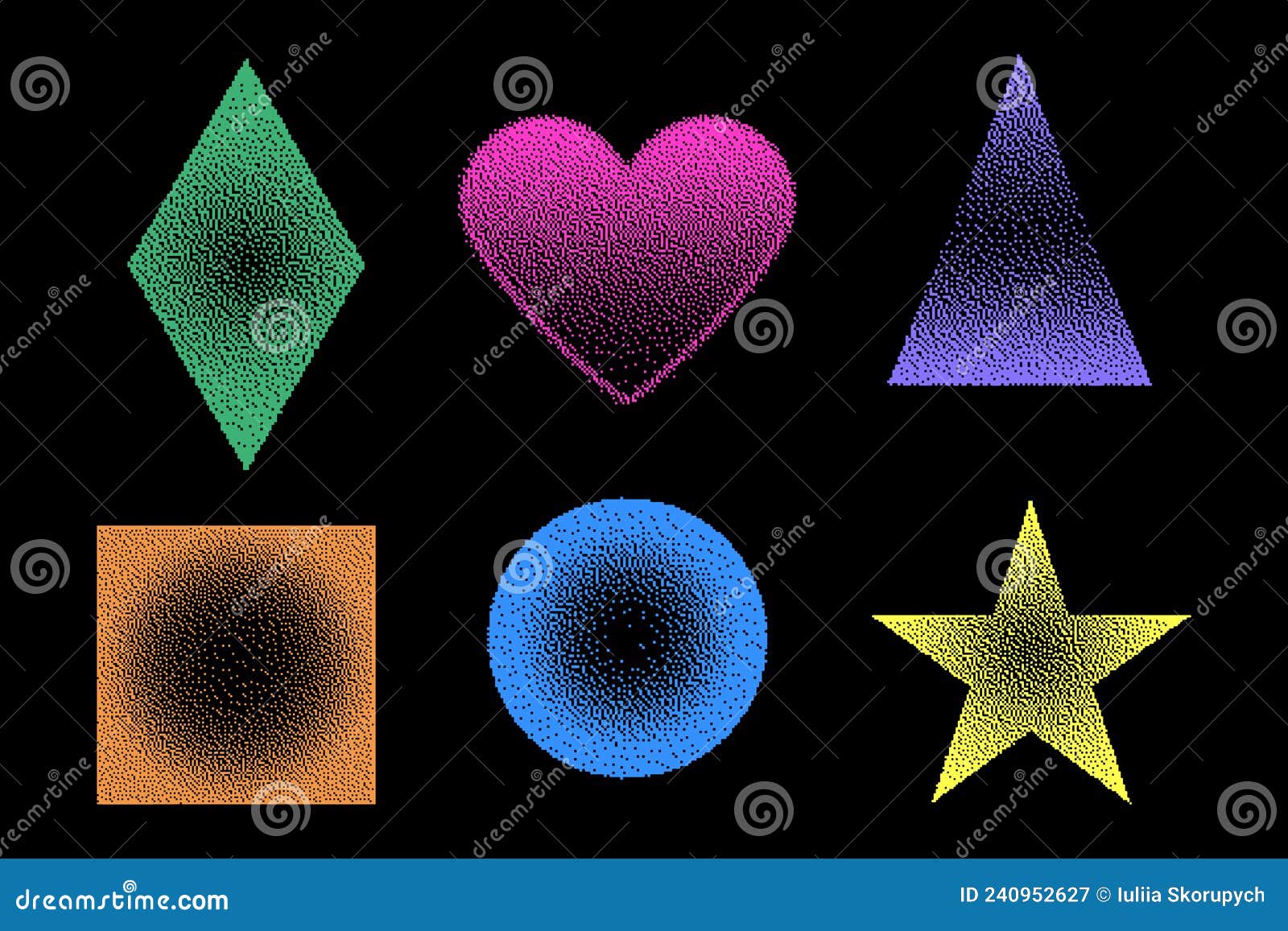 Bitmap geometric shapes stock vector. Illustration of trendy - 240952627