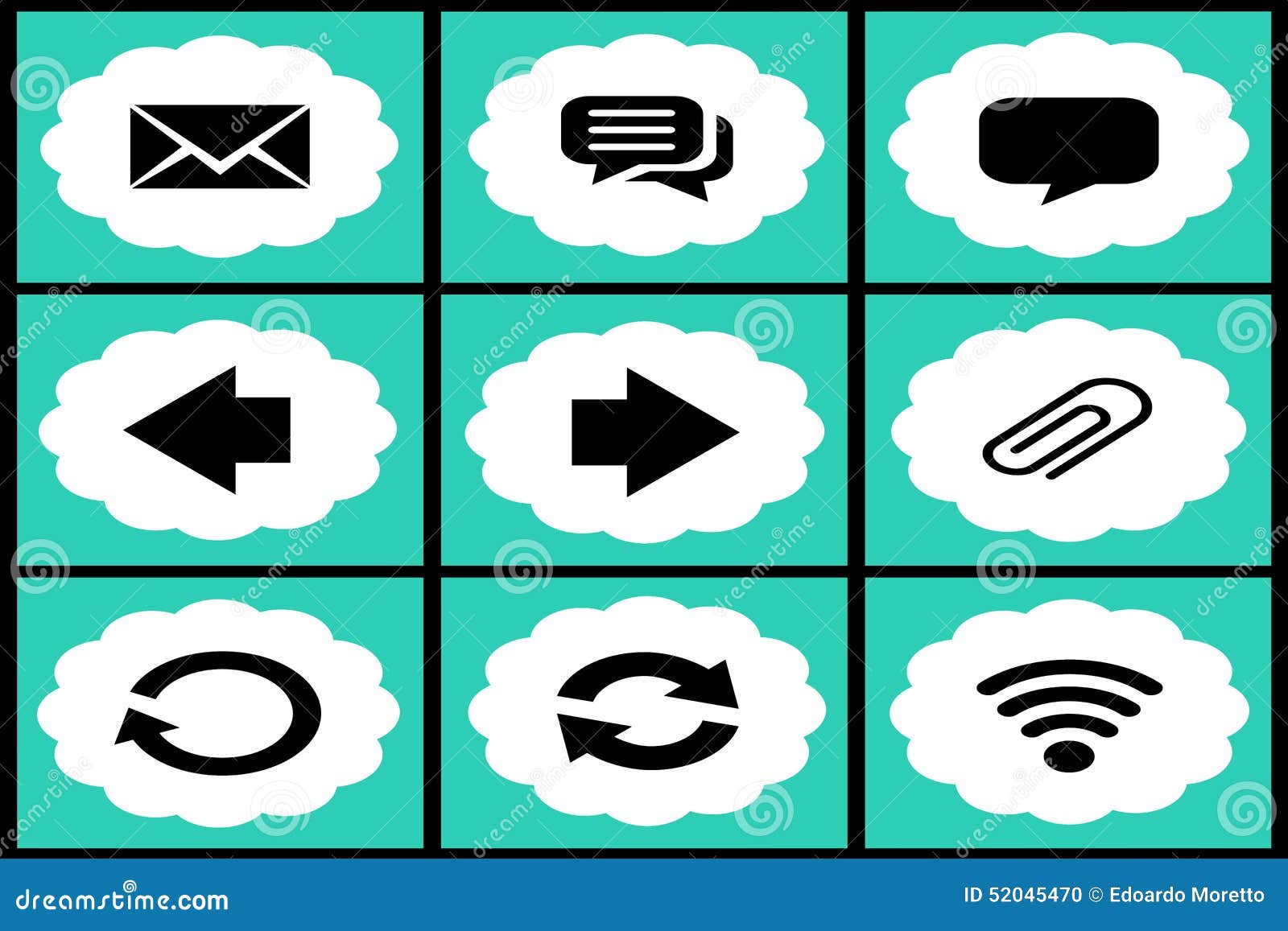 Collection of Black and Azure Web Icons Stock Illustration ...