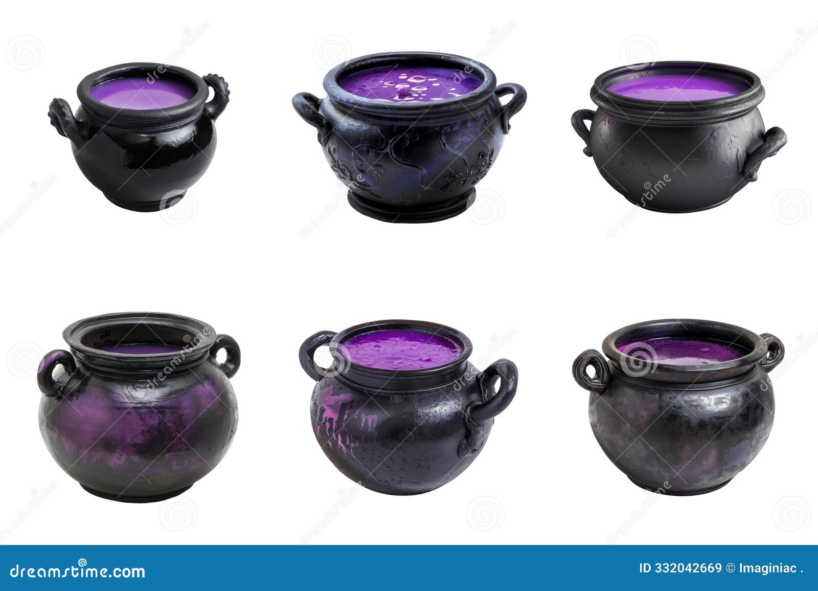 Cauldrons With A Handle Included. Dishes For Tourist Recreation. Vector ...