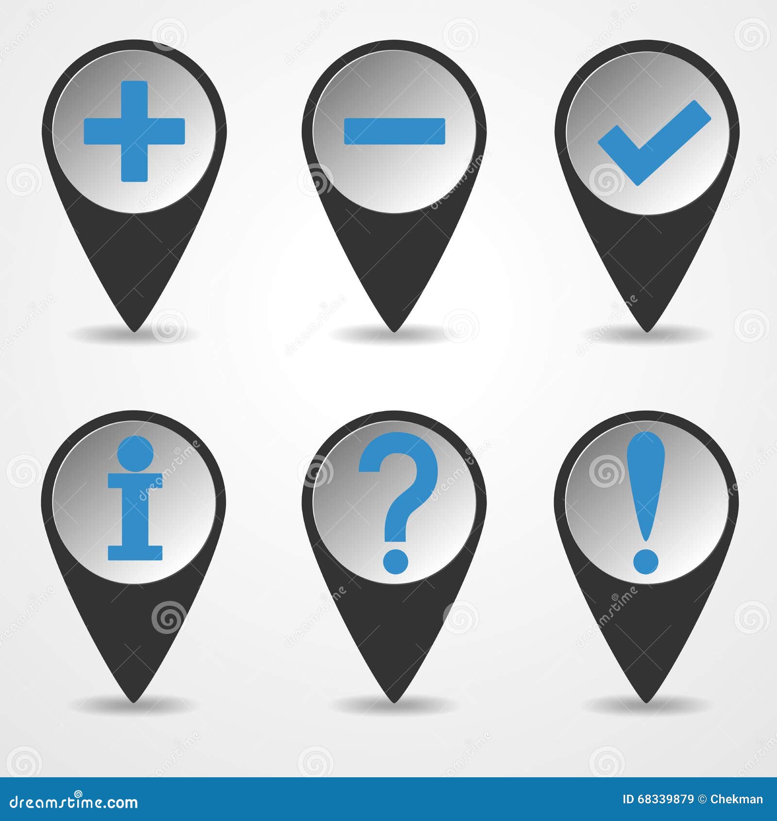 Collection of Black Map Markers - Vector Illustration. Stock Vector ...