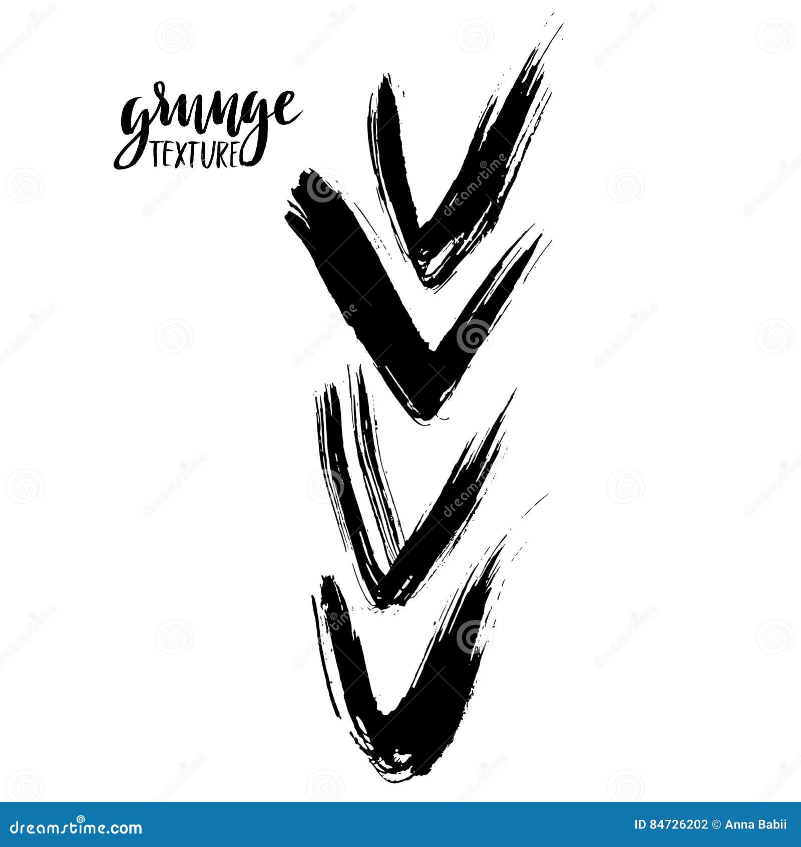 Collection of Black Painted Check Marks. Vector Set of Brush Strokes ...