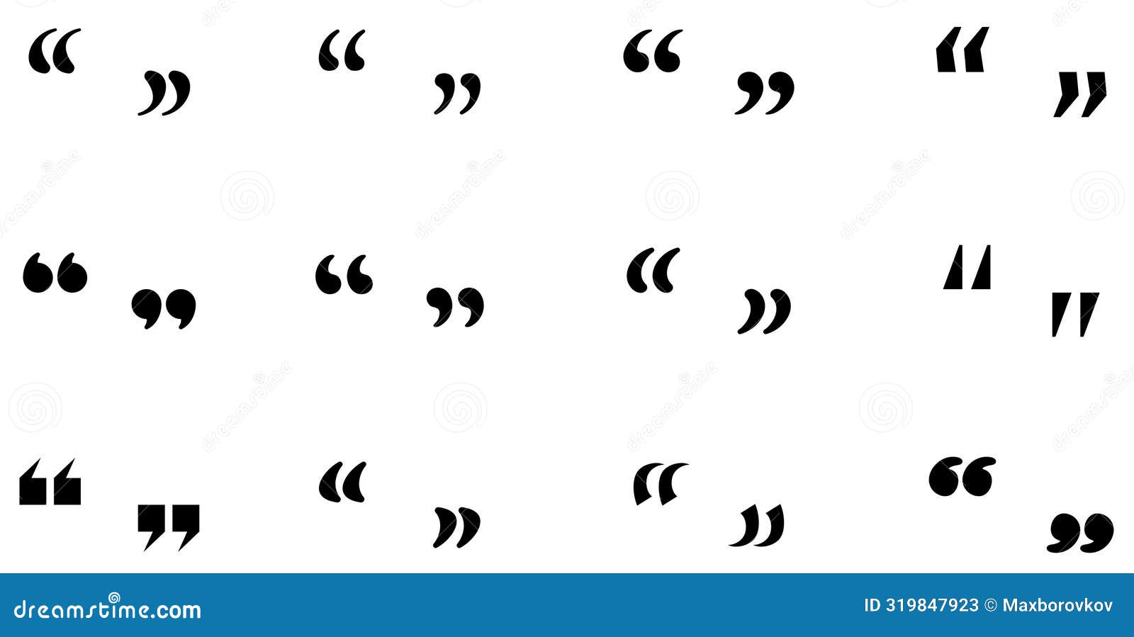 A Collection of Black Quotation Marks in Different Styles Stock ...