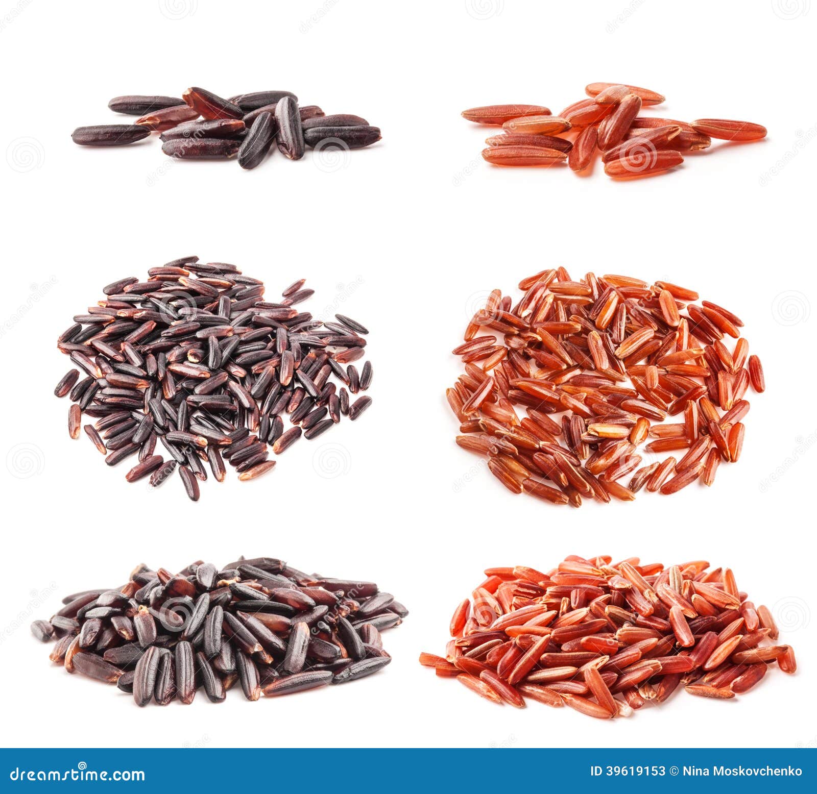 Collection of Black and Red Wild Rice Stock Image - Image of closeup ...