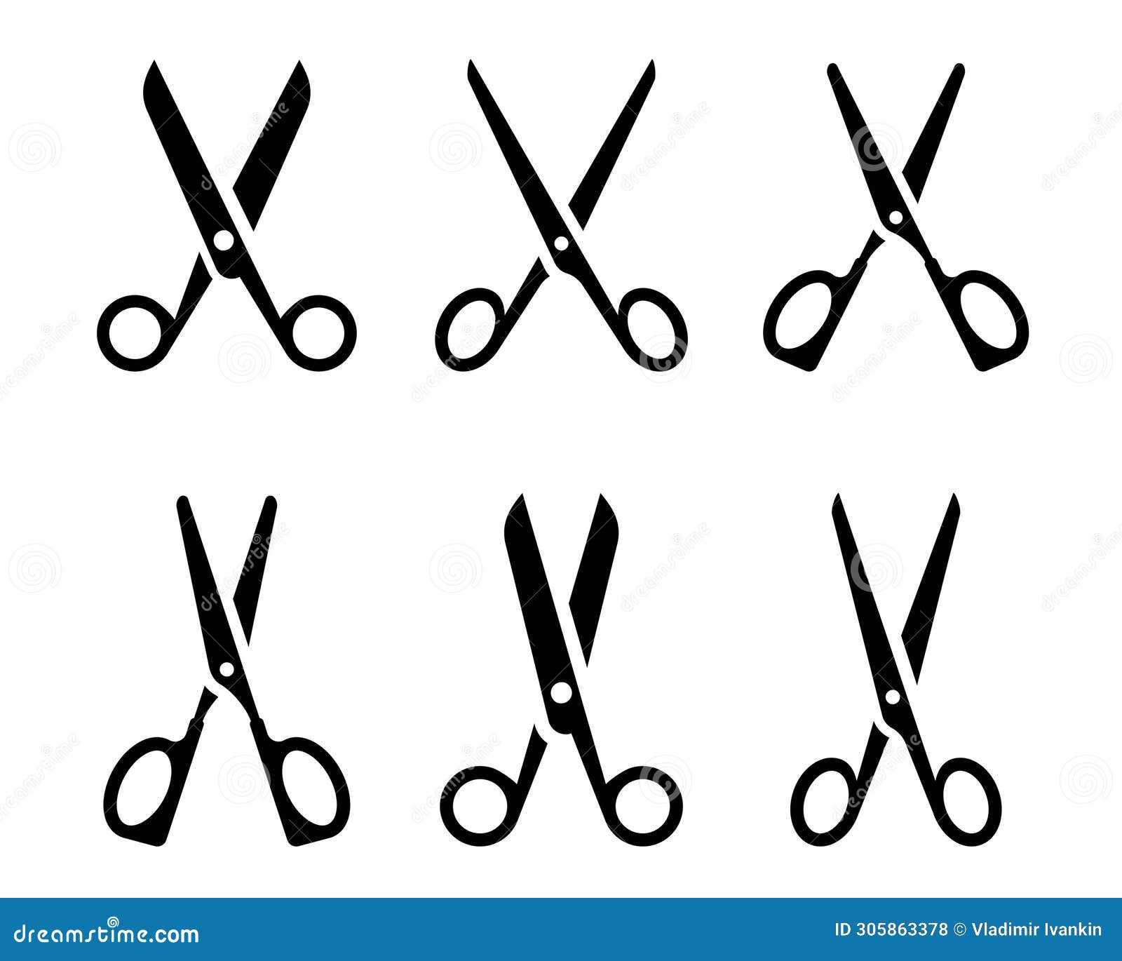 Scissors Icons Set. Isolated Cutting Scissors. Pictogram Of Scissor ...