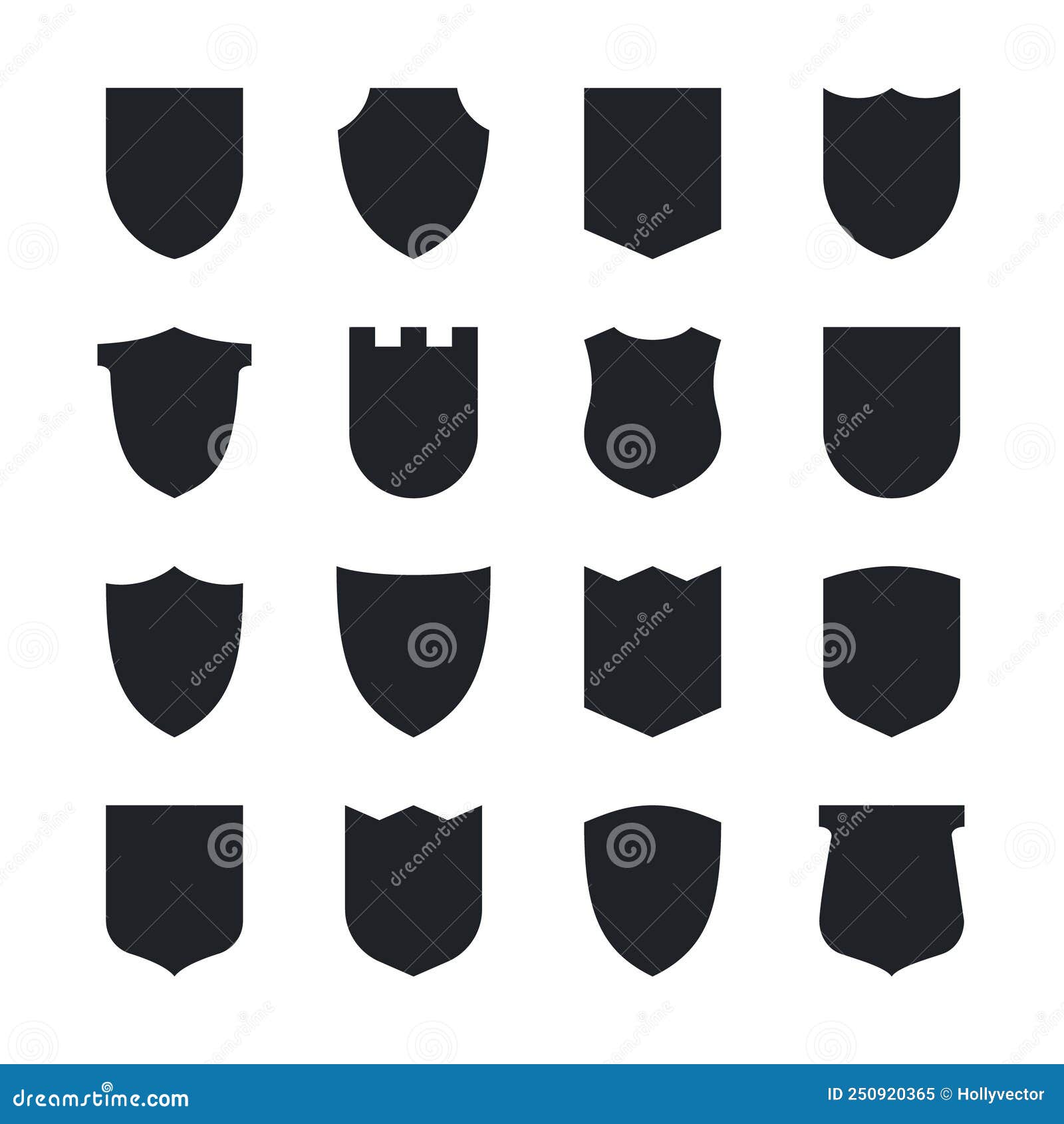 Collection of Black Shield Icon Vector Template Stock Vector ...