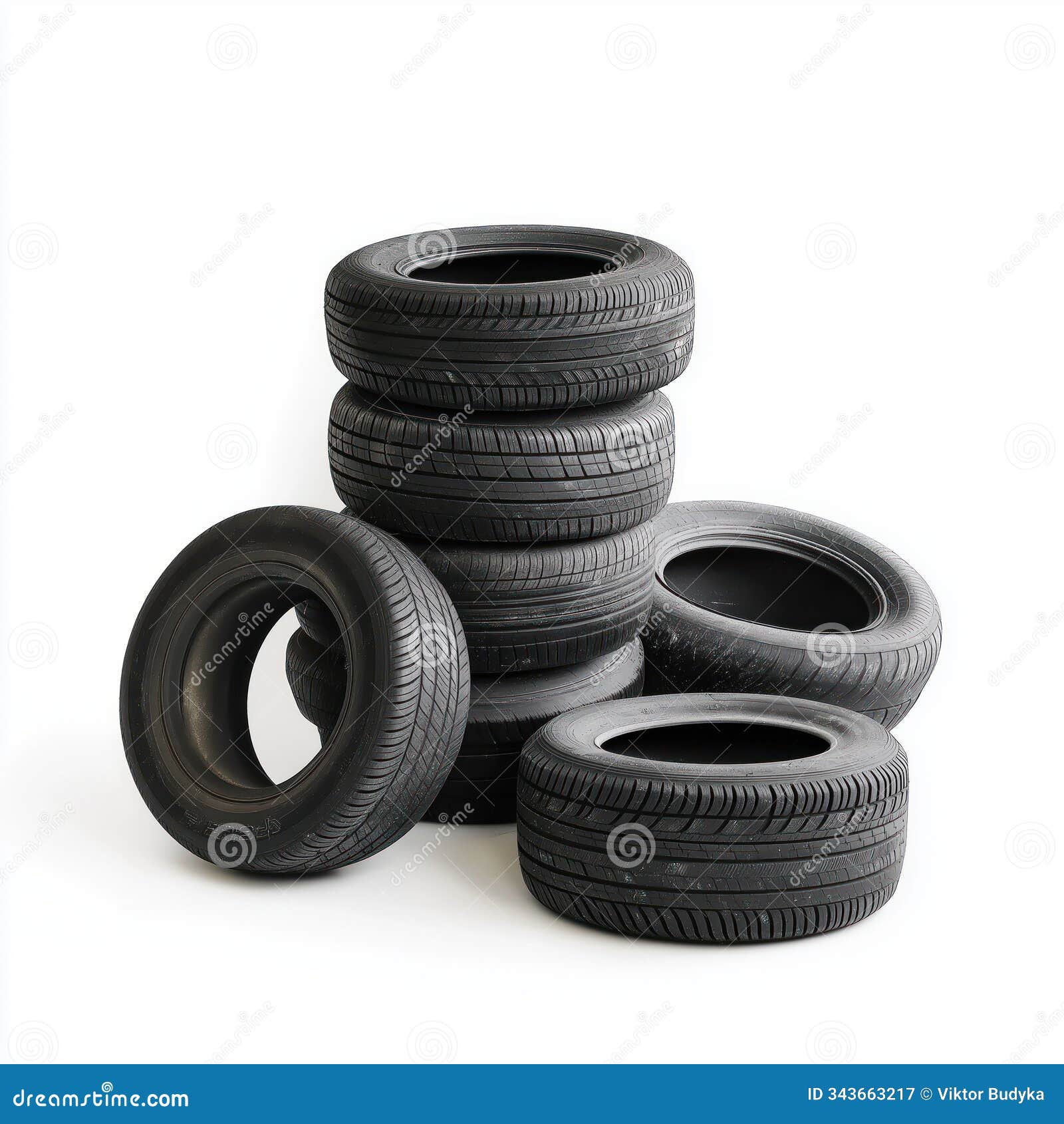 Collection of Black Tires Stacked in Pyramid Formation on Transparent ...