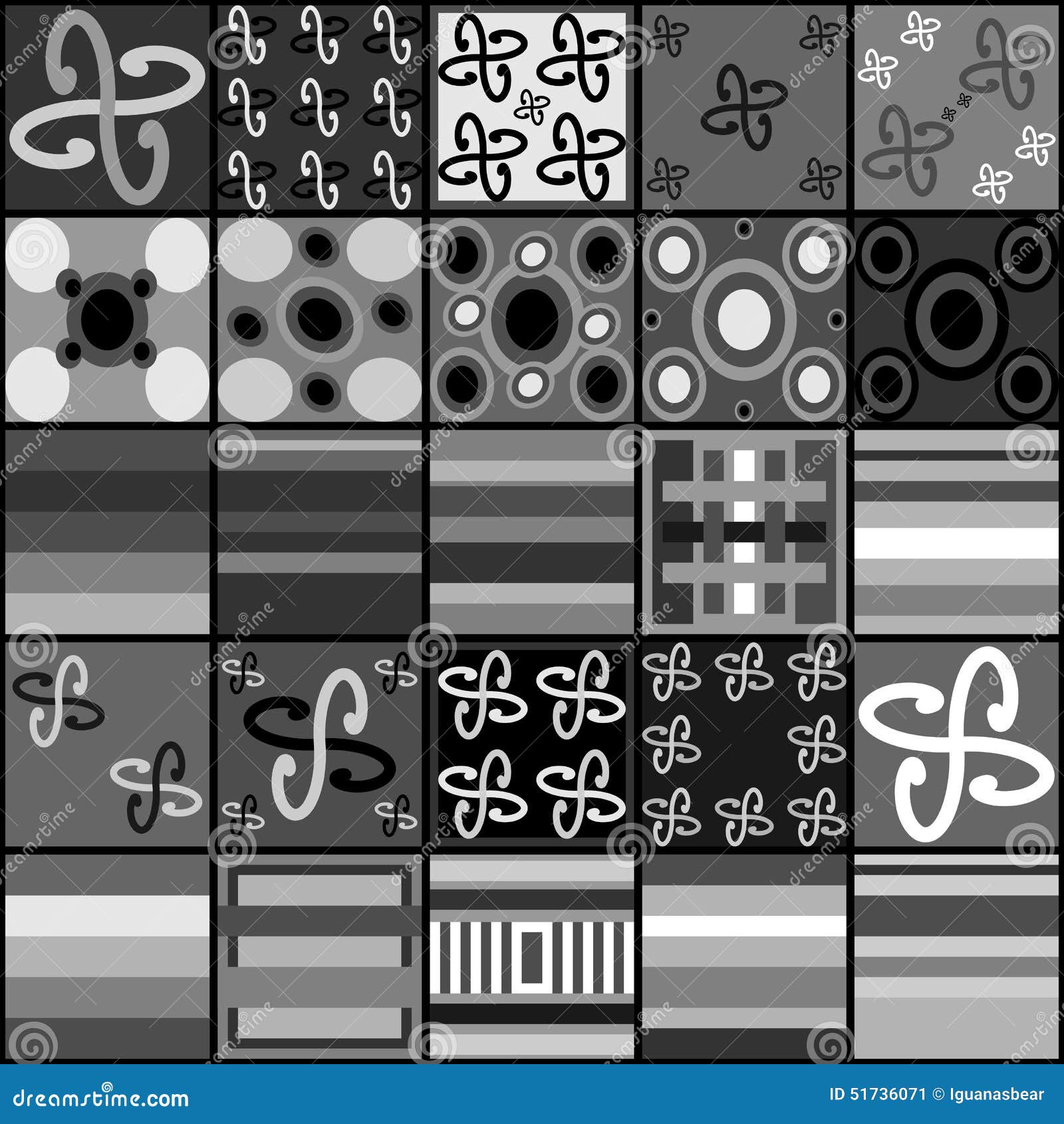 Collection of Black White Gray Tiles Stock Vector - Illustration of ...