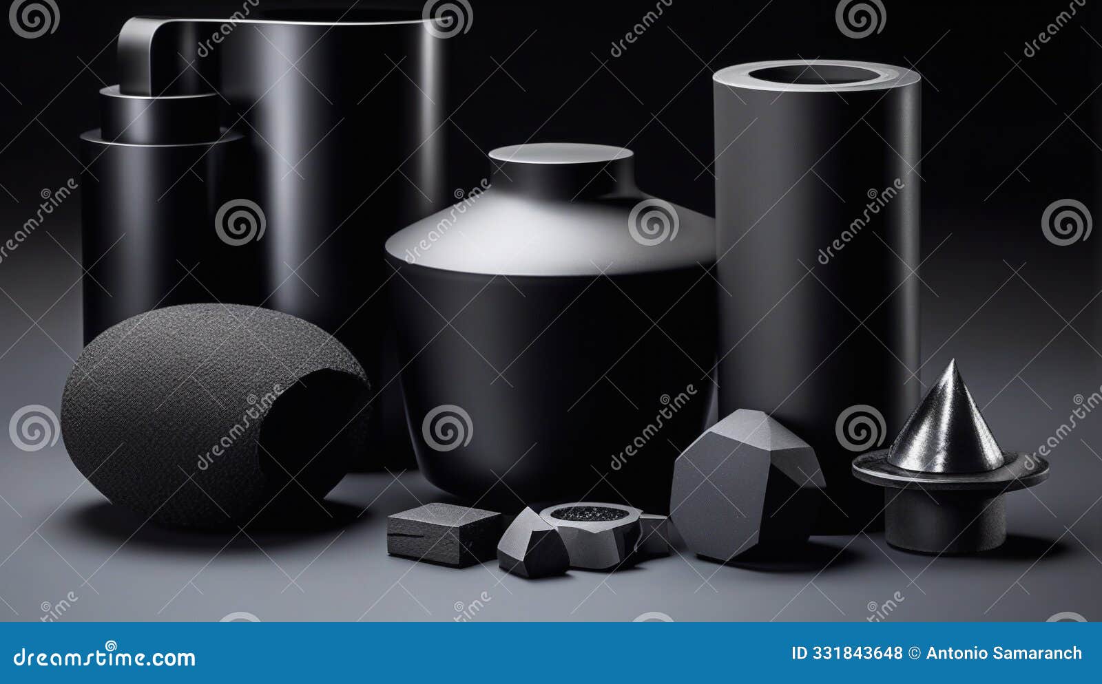 A Collection of Black and White Objects Including One that Says the ...