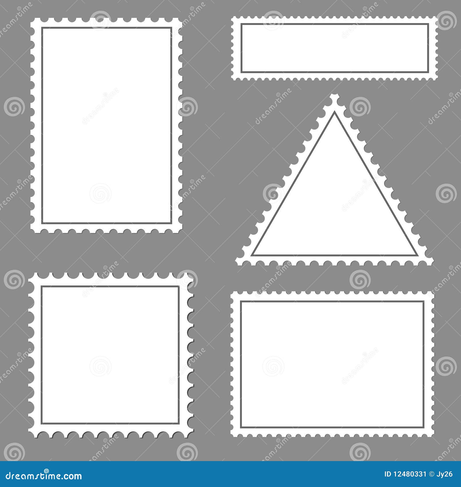 Collection Blanc De Timbre-poste Illustration de Vecteur - Illustration ...