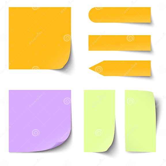Collection of Blank Colored Sticky Notes Stock Illustration ...