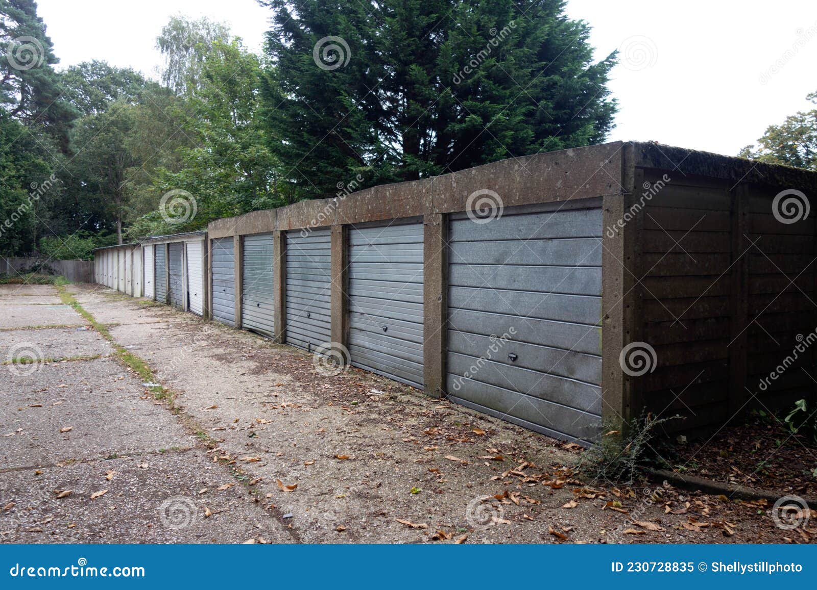 Collection of Block of Garages Council Owned in England Stock Image ...