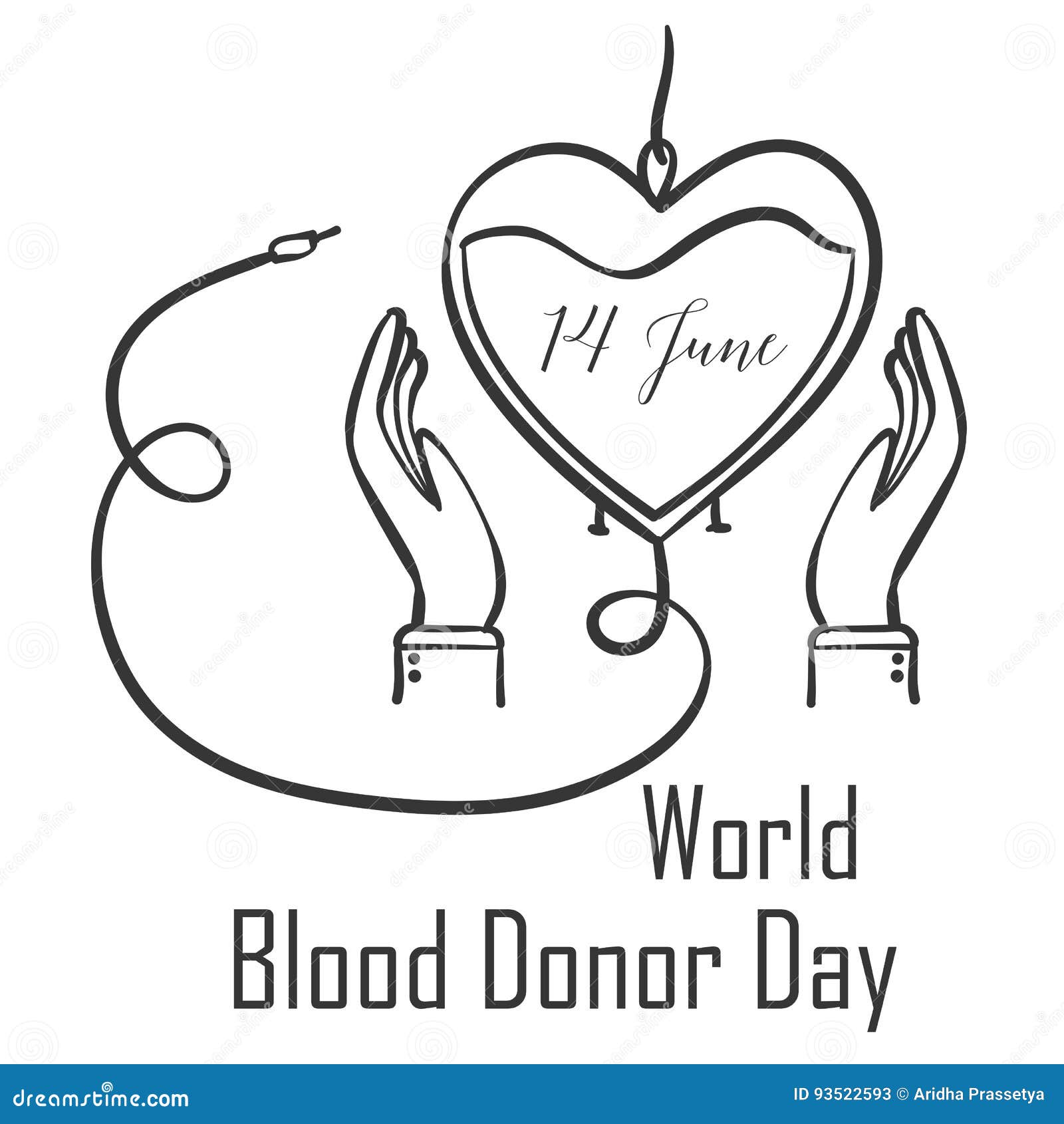 Collection Blood Donor Day Doodle Hand Draw Stock Vector - Illustration ...