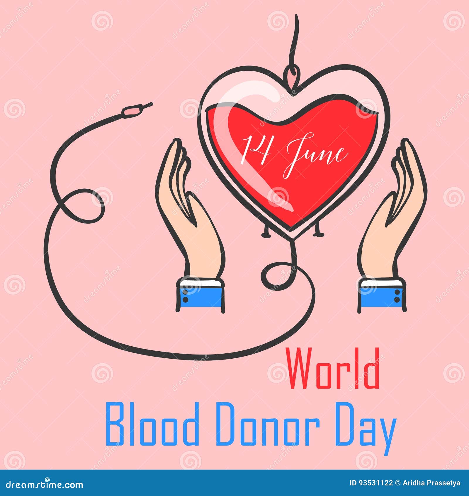 Collection Blood Donor Day Theme Doodles Stock Vector - Illustration of ...