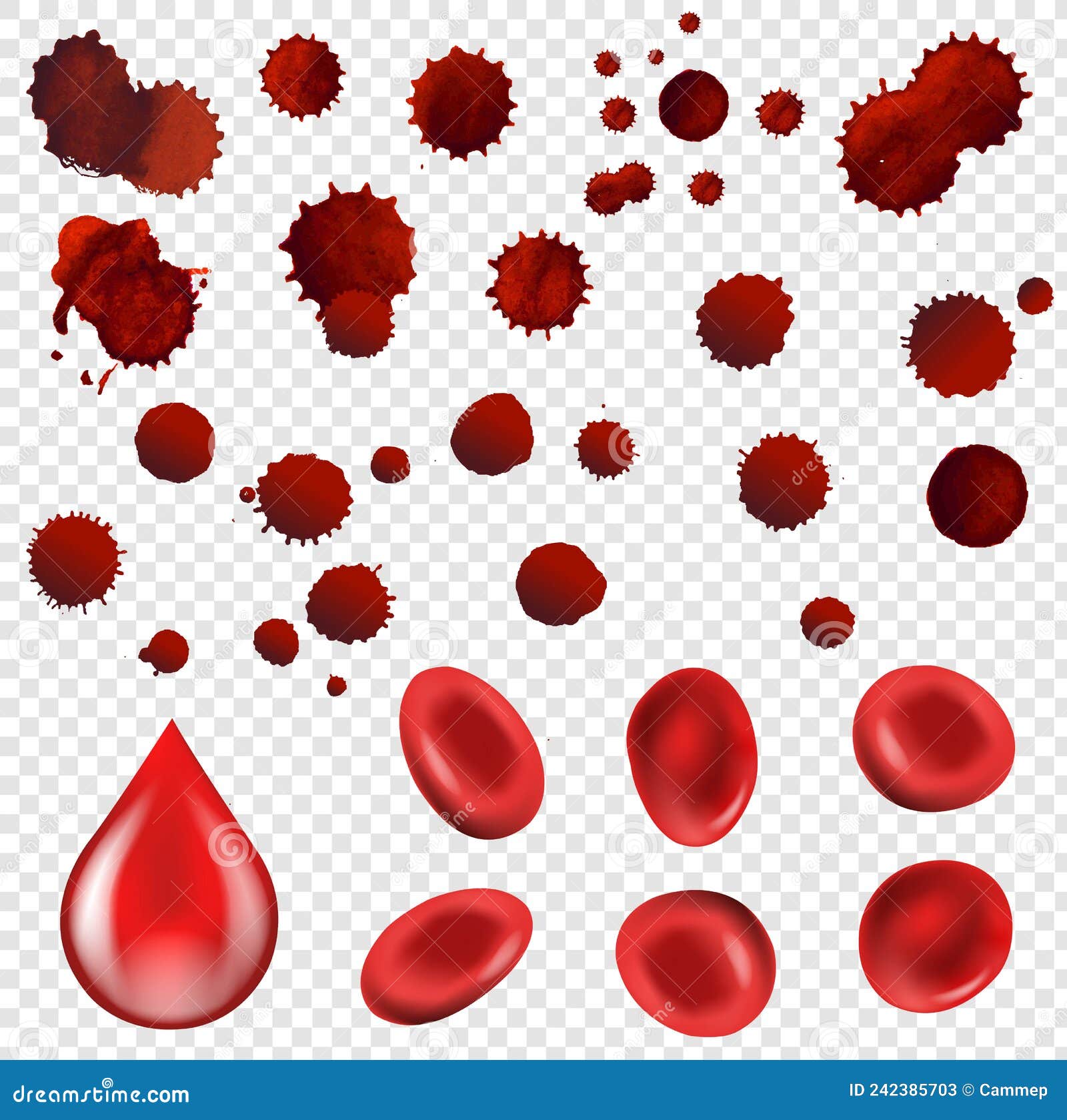 Collection Blood Drop and Cells Stock Vector - Illustration of health ...