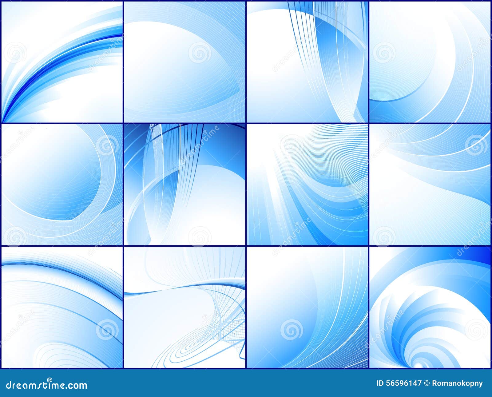 Collection of Blue Abstract Backgrounds. Stock Vector - Illustration of ...