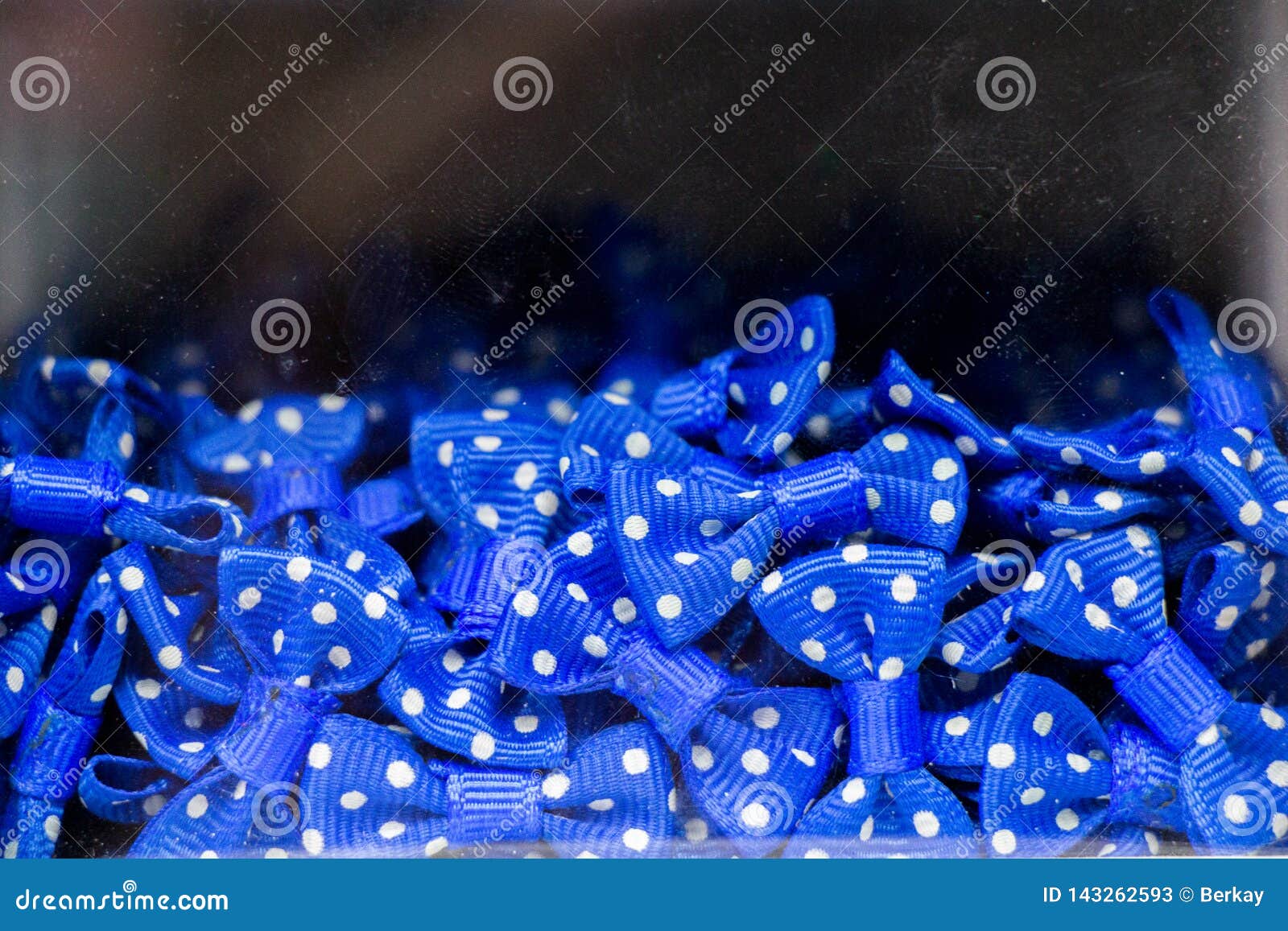 Collection of Blue Color Bows with Dots Stock Image - Image of ...
