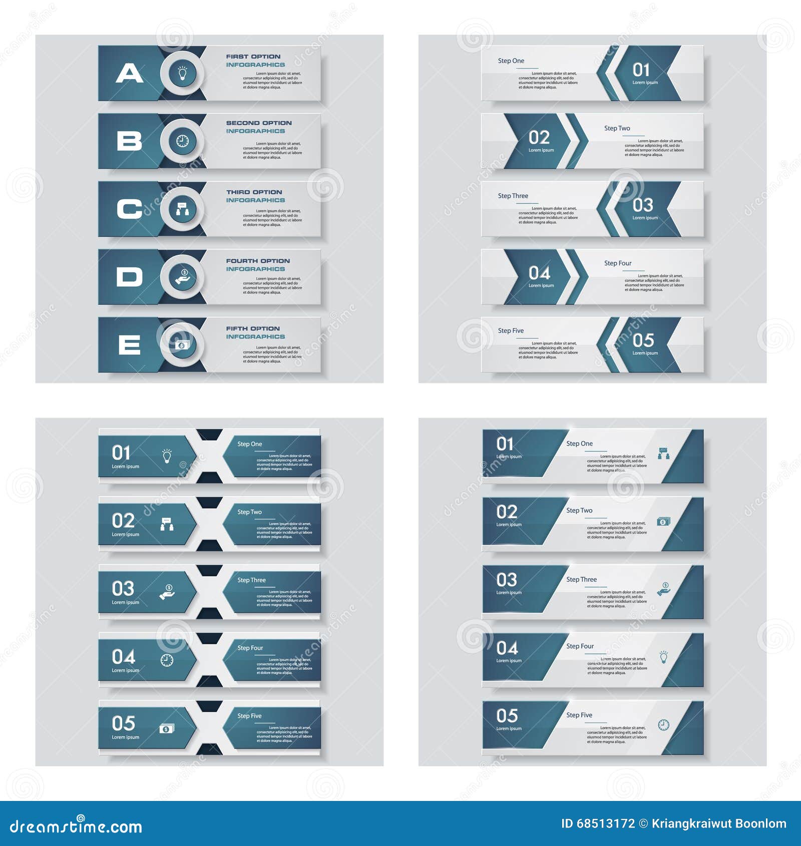 Collection of 4 Blue Color Template/graphic or Website Layout. Vector ...