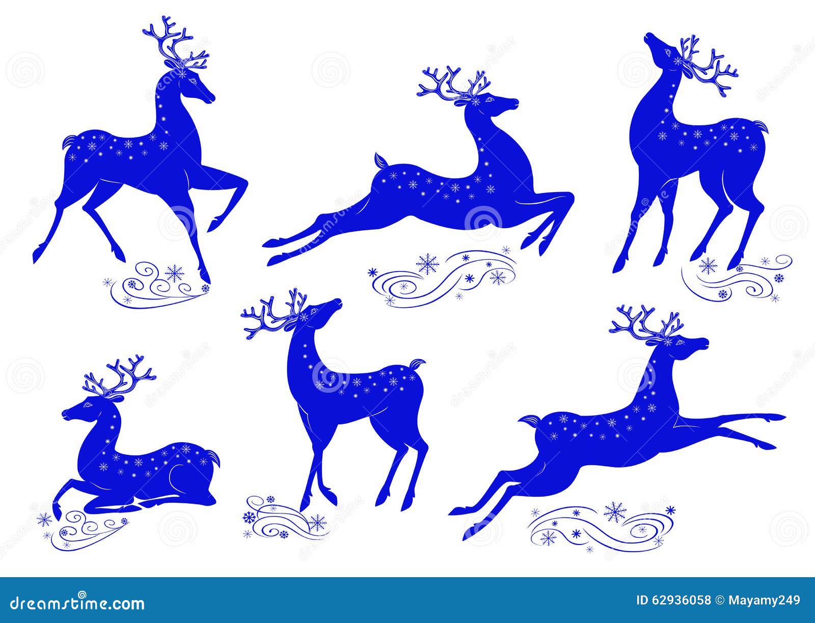 Collection of blue deer stock vector. Illustration of party - 62936058