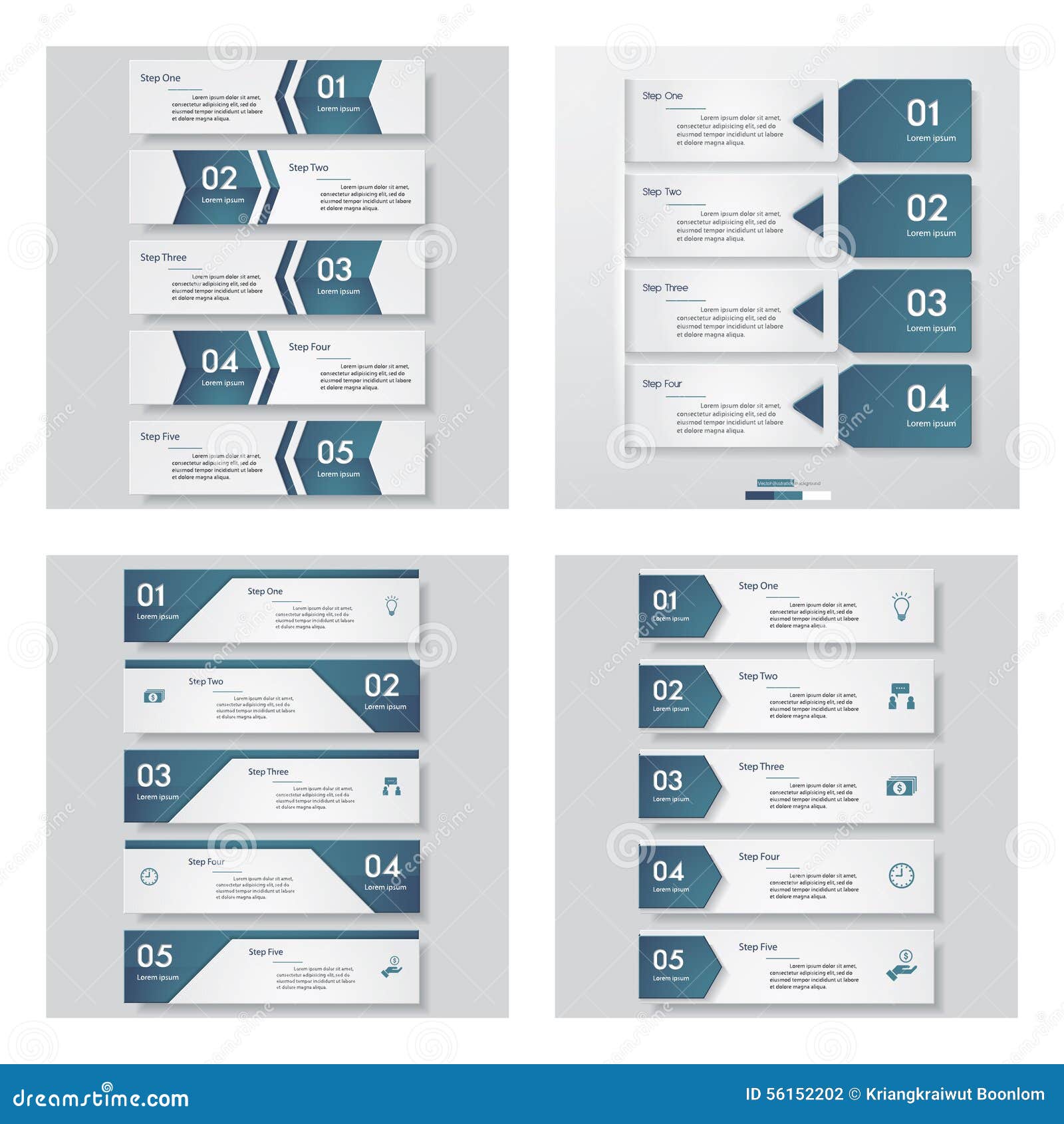 Collection of 4 Blue Design Template/graphic Layout. Vector. Stock ...