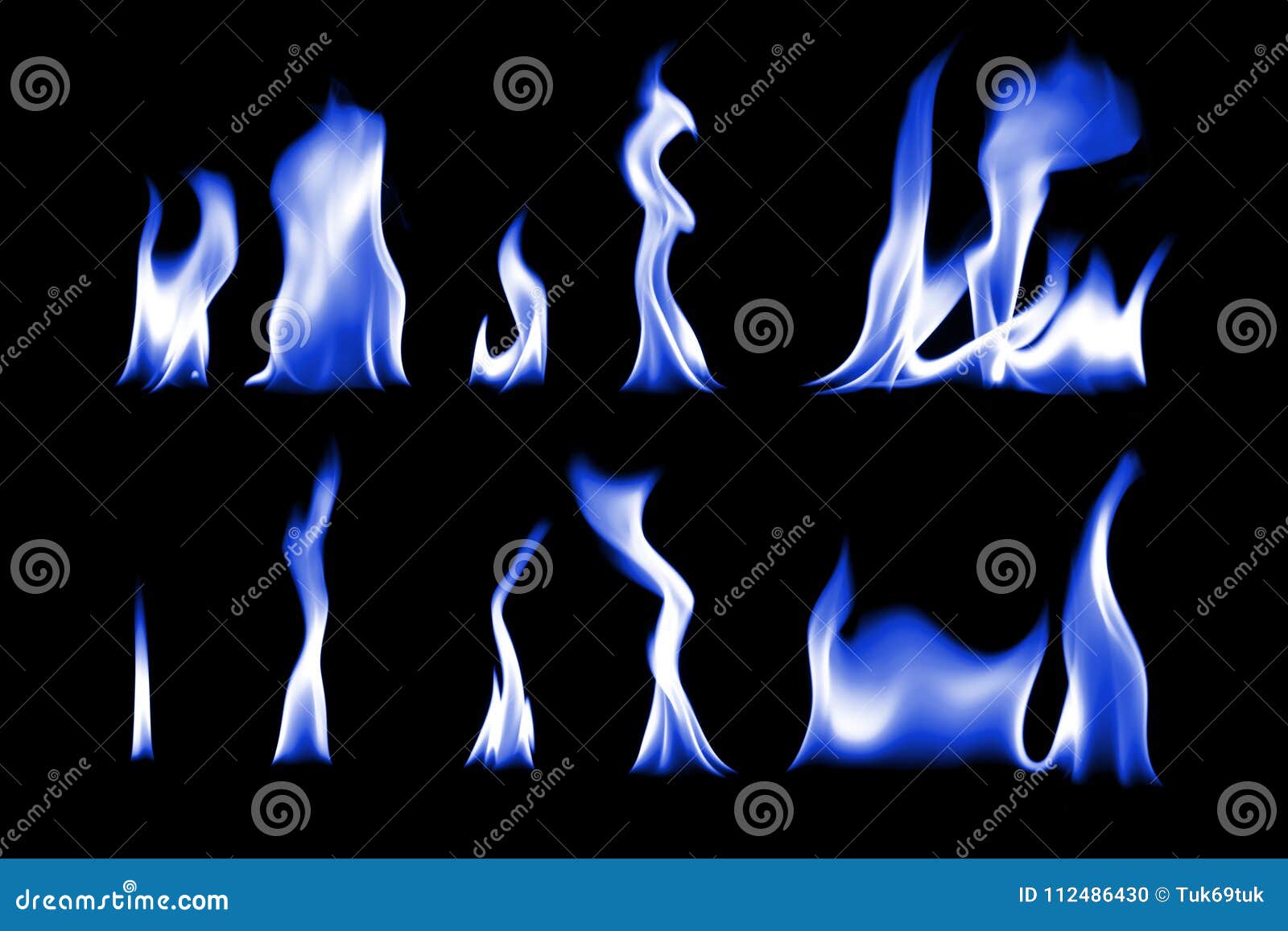 The Collection of Blue Fire ,blue Fire on Black Background Light Stock ...