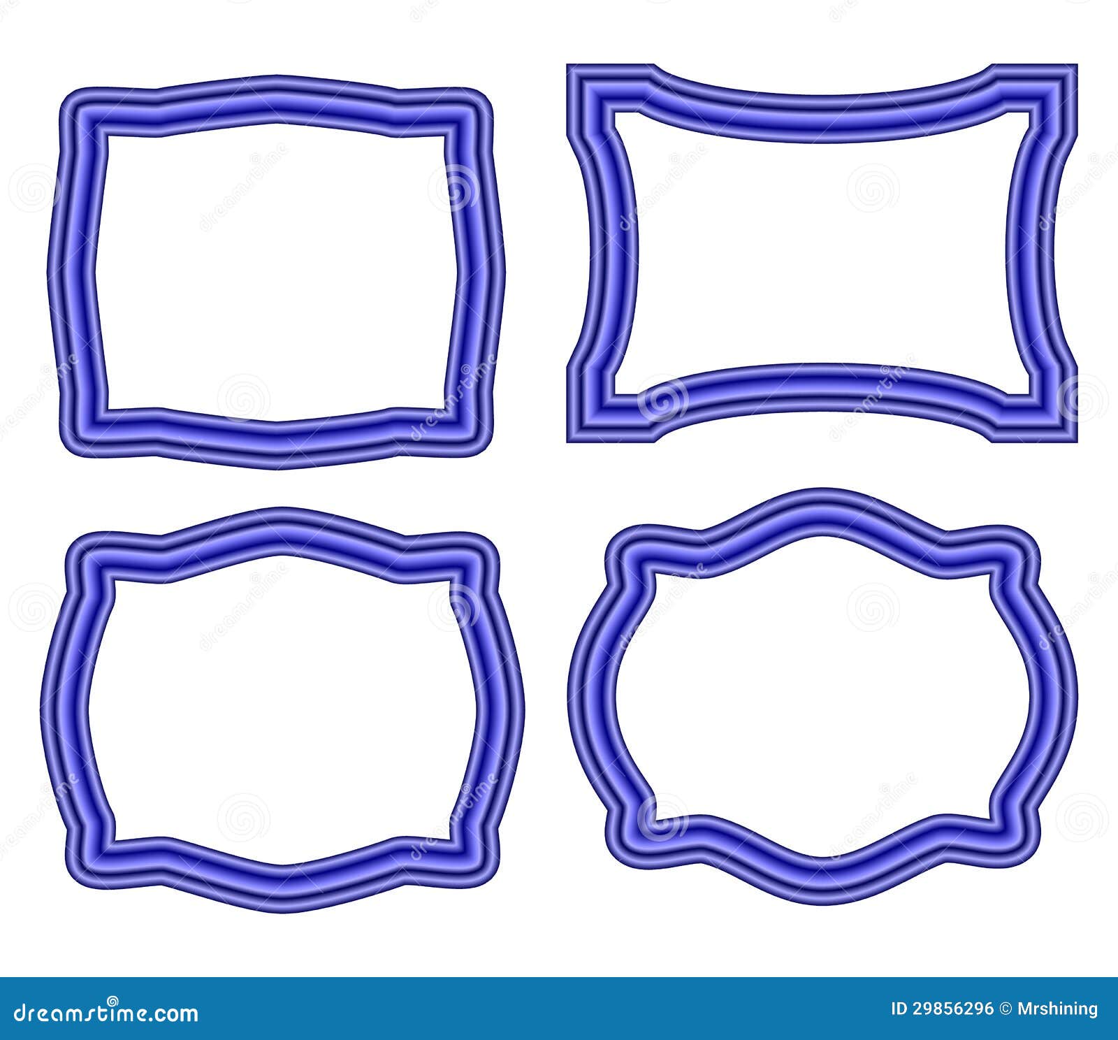 Collection of blue frames stock vector. Illustration of decoration ...