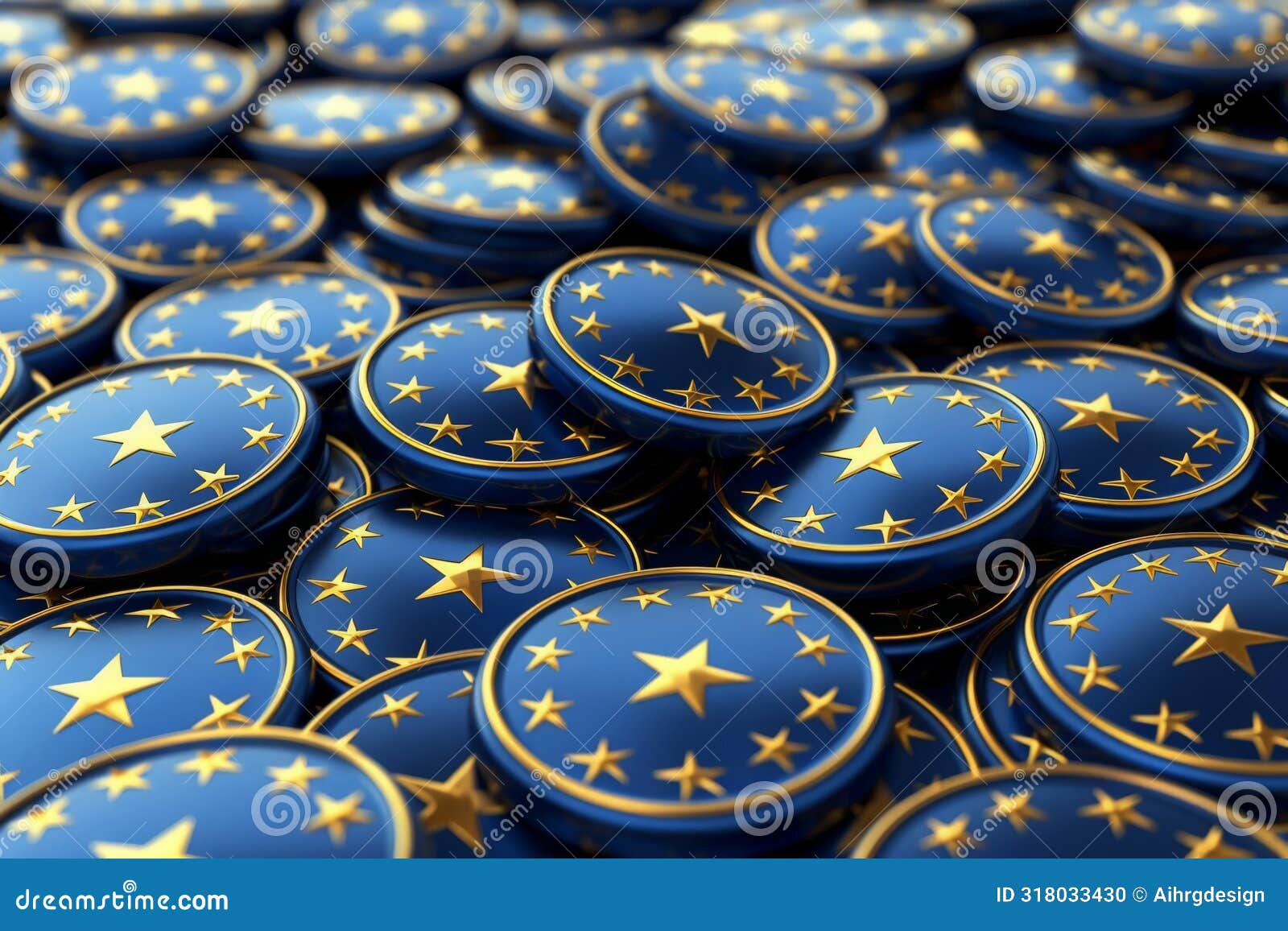 Vibrant Cascade of EU Flag Buttons Stock Illustration - Illustration of ...