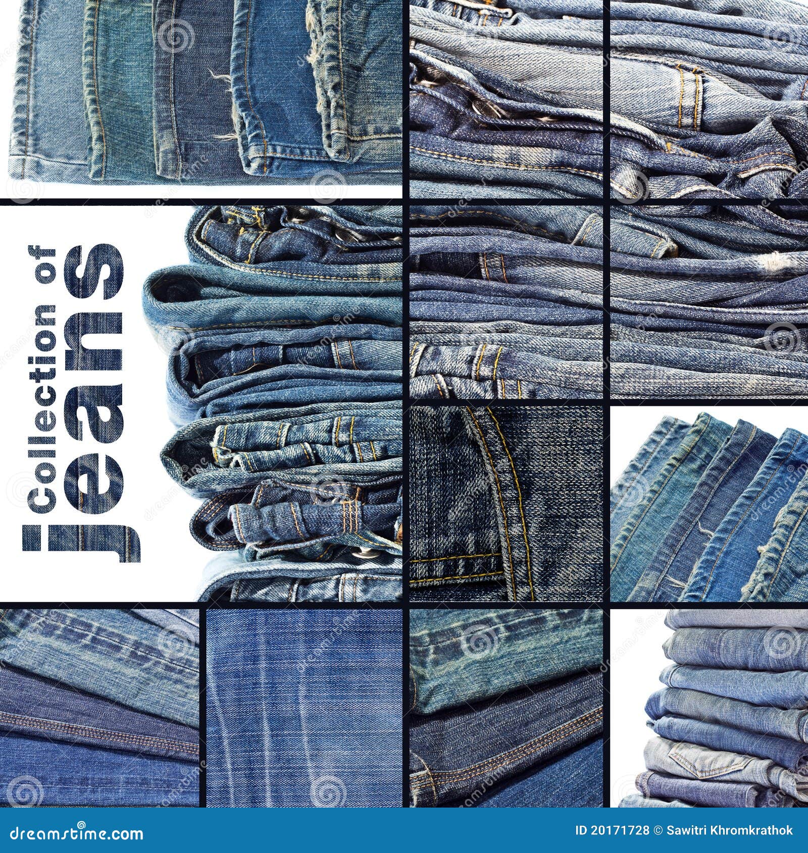 Collection of blue jeans stock photo. Image of fold, bluejeans - 20171728