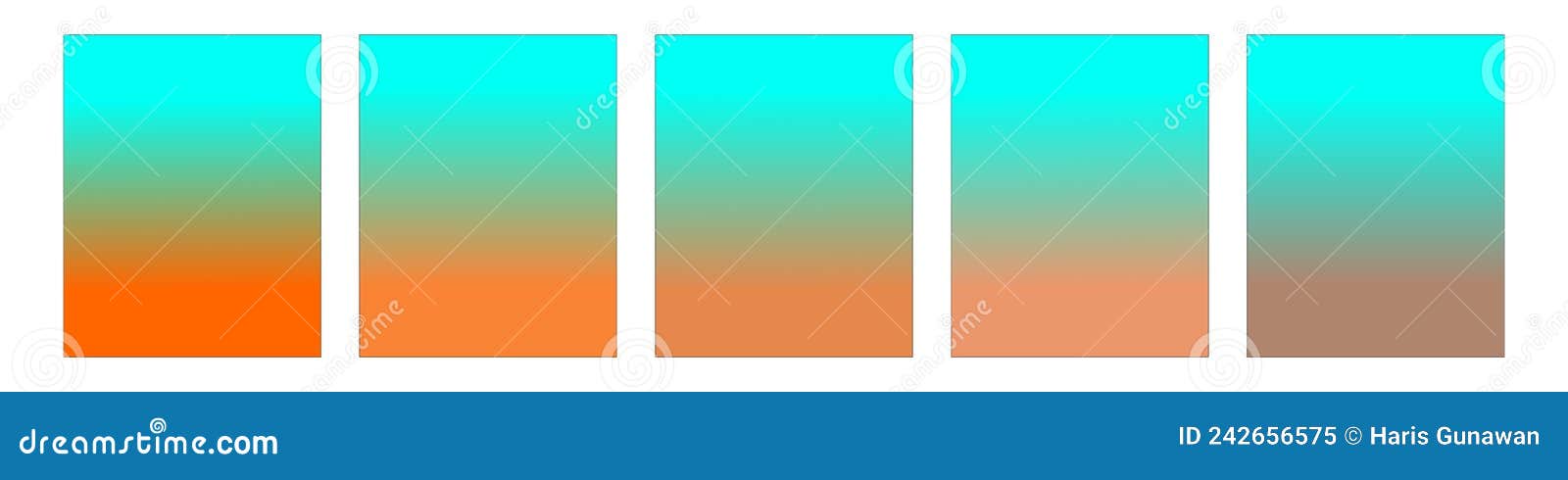Collection of Blue Light and Orange Gradient Backgrounds. Vector ...