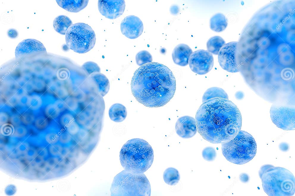 A Cluster of Translucent Blue Orbs Filled with Smaller Orbs Floats ...