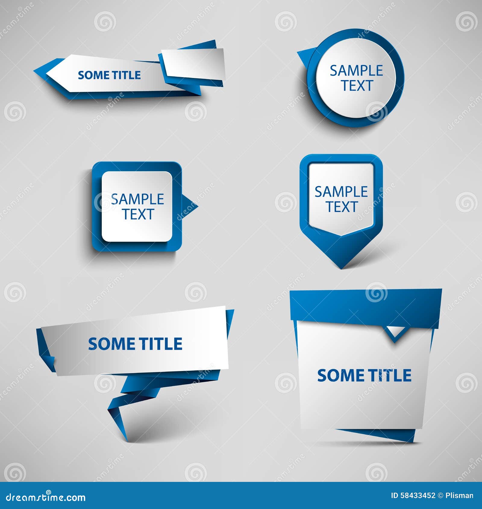 Collection Blue Web Pointers Design Template Stock Vector ...