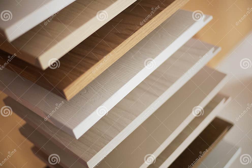 Collection of Boards Made of Different Types of Wood Stock Photo ...