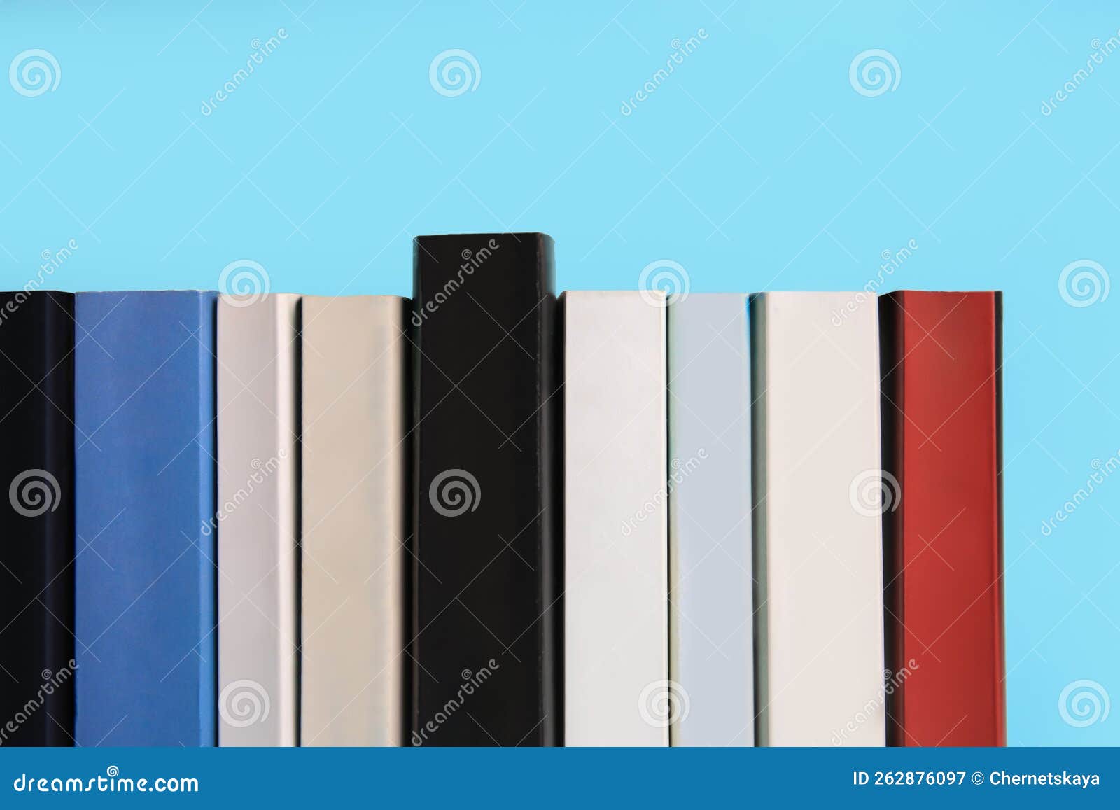 Collection of Books on Light Blue Background Stock Image - Image of ...