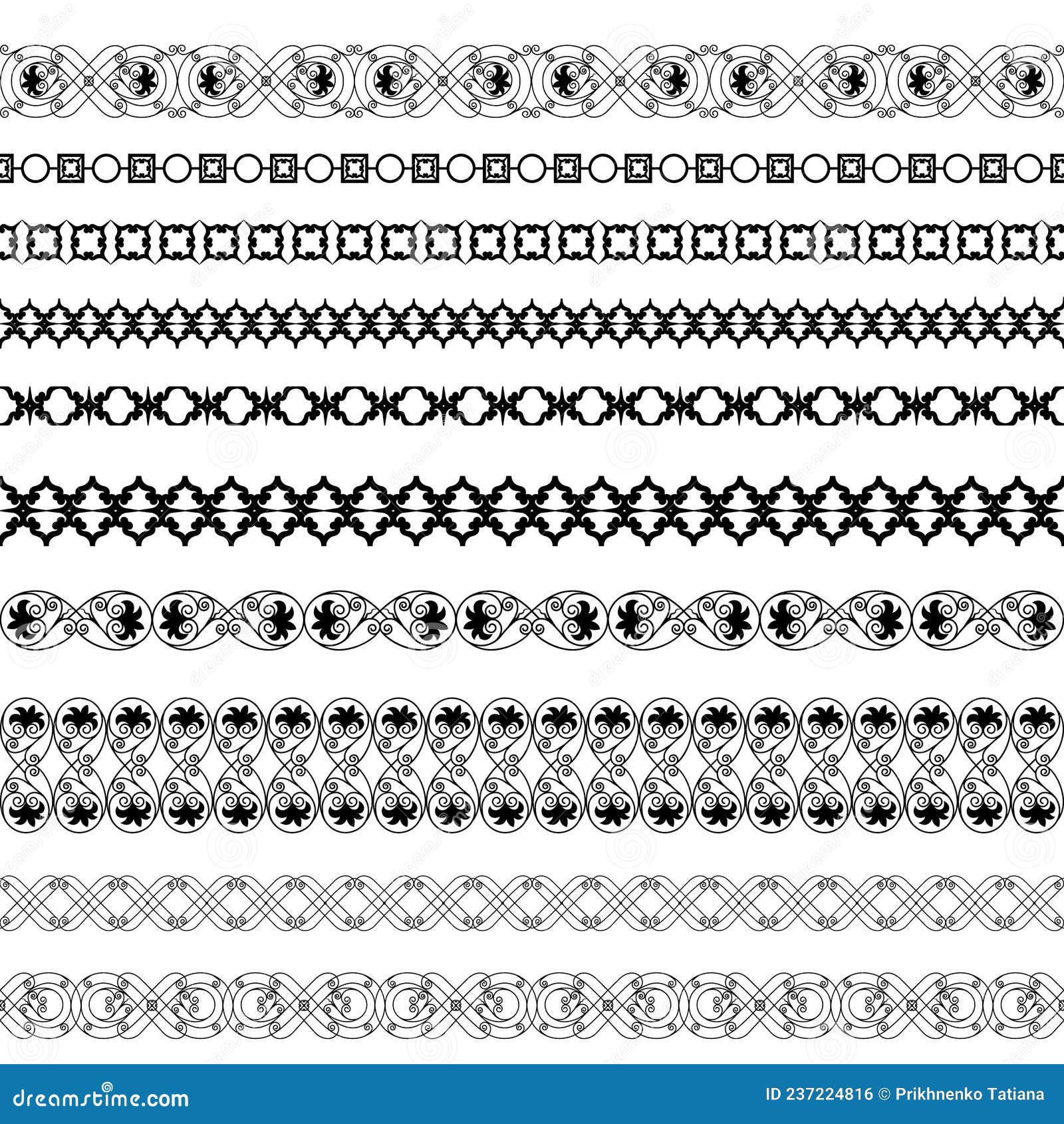 Collection of borders stock vector. Illustration of decorative - 237224816